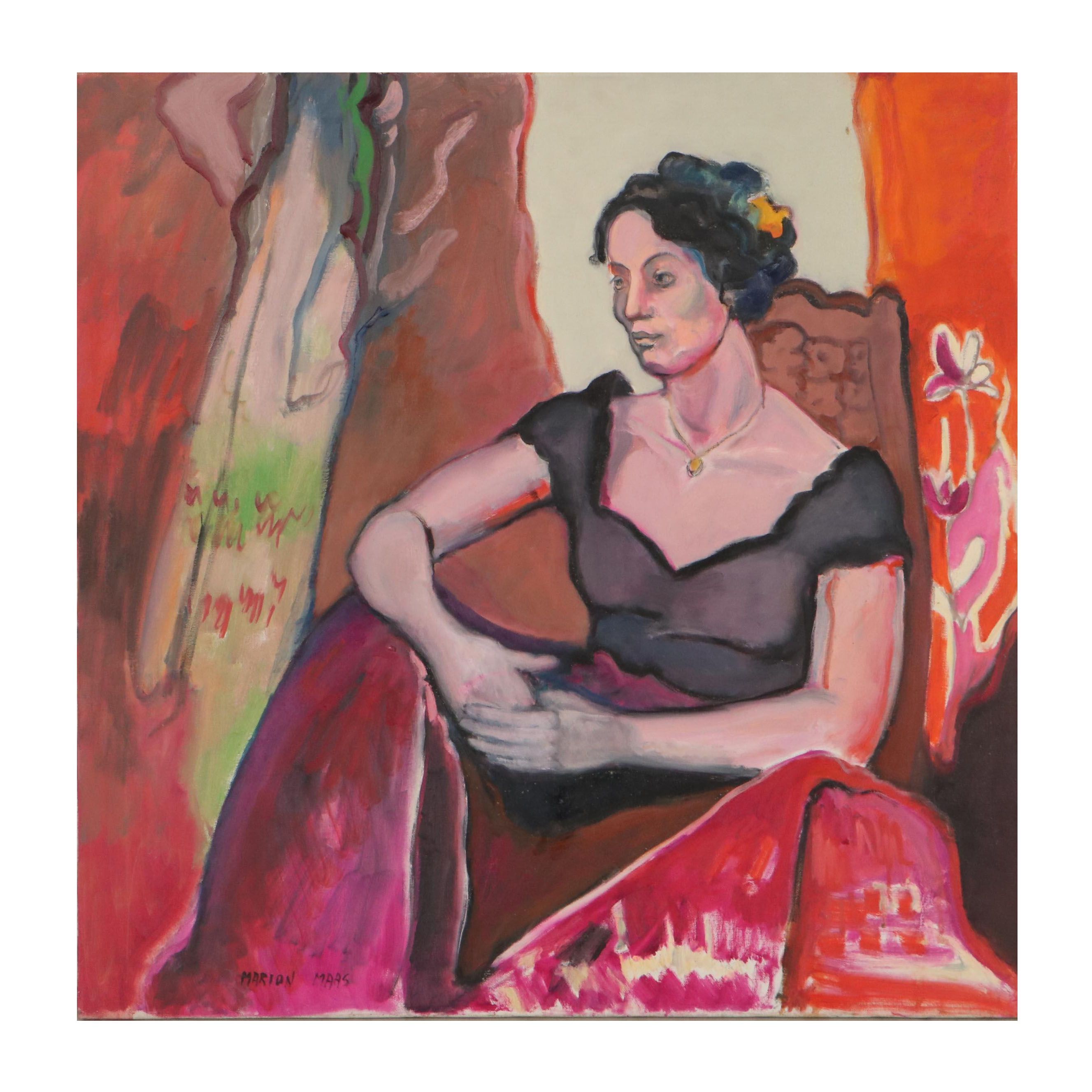 Marion Maas Portrait Oil Painting | EBTH