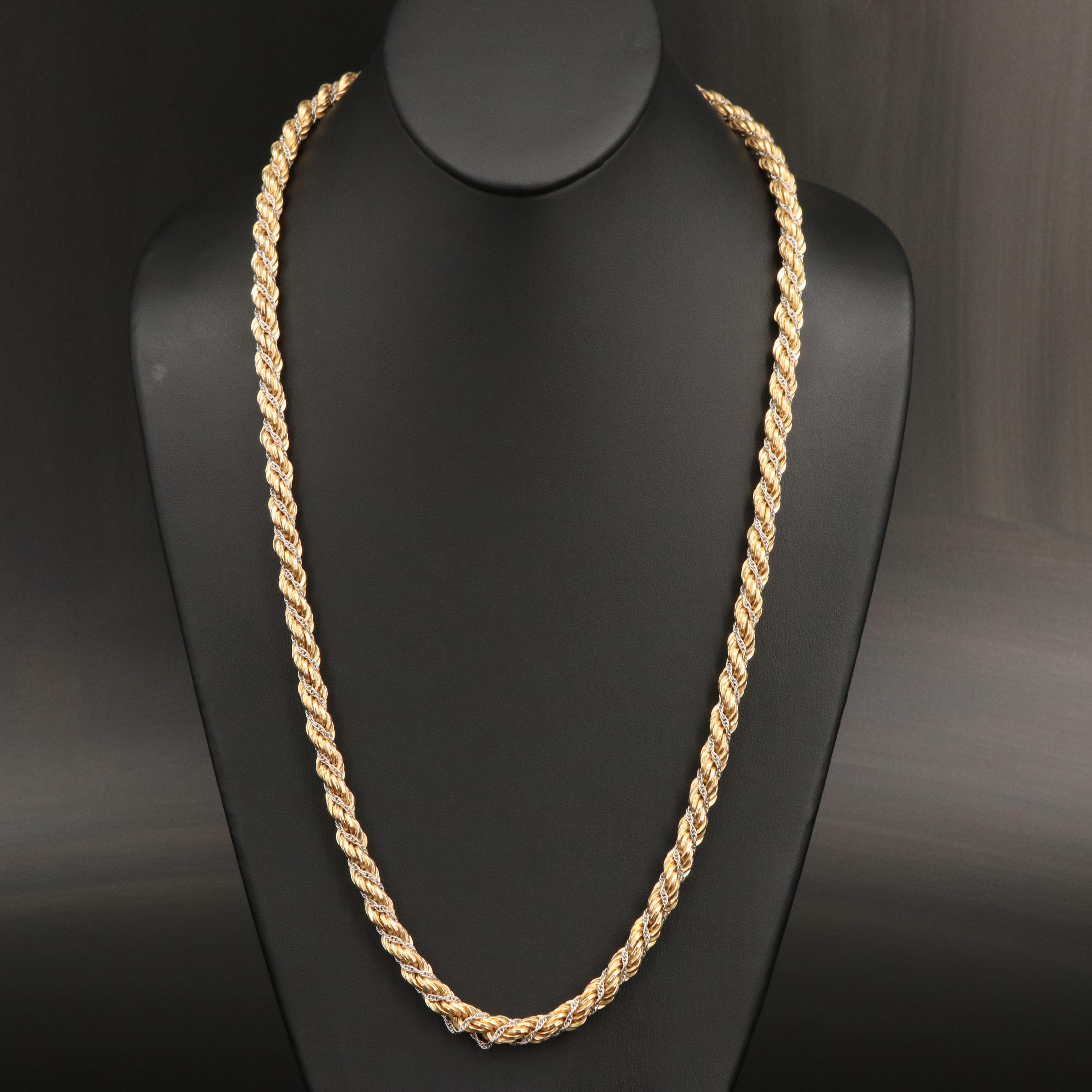 18K Rope and Singapore Wrap Chain Necklace | EBTH