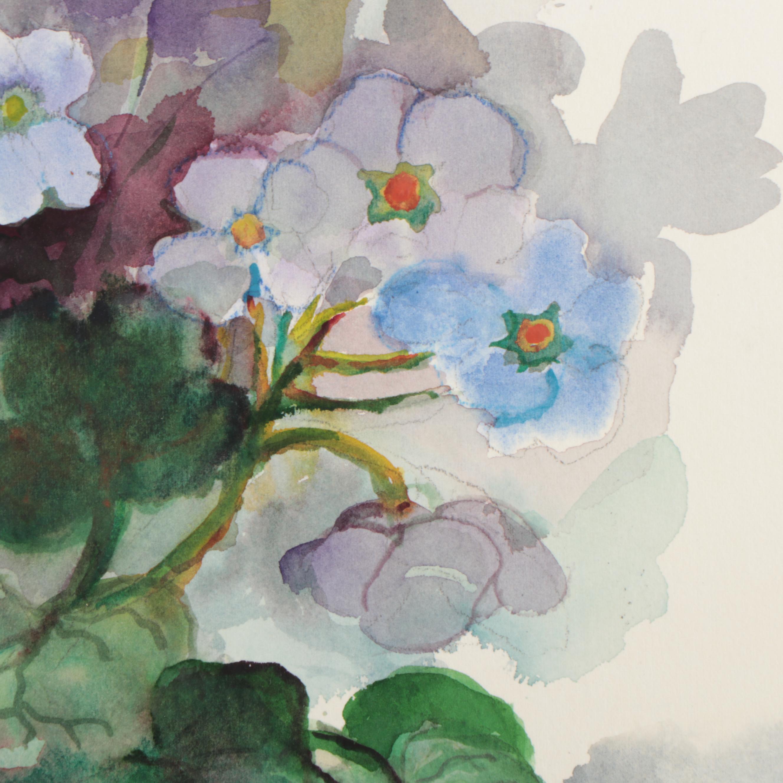 Marion Maas Floral Watercolor Paintings, Late 20th Century | EBTH