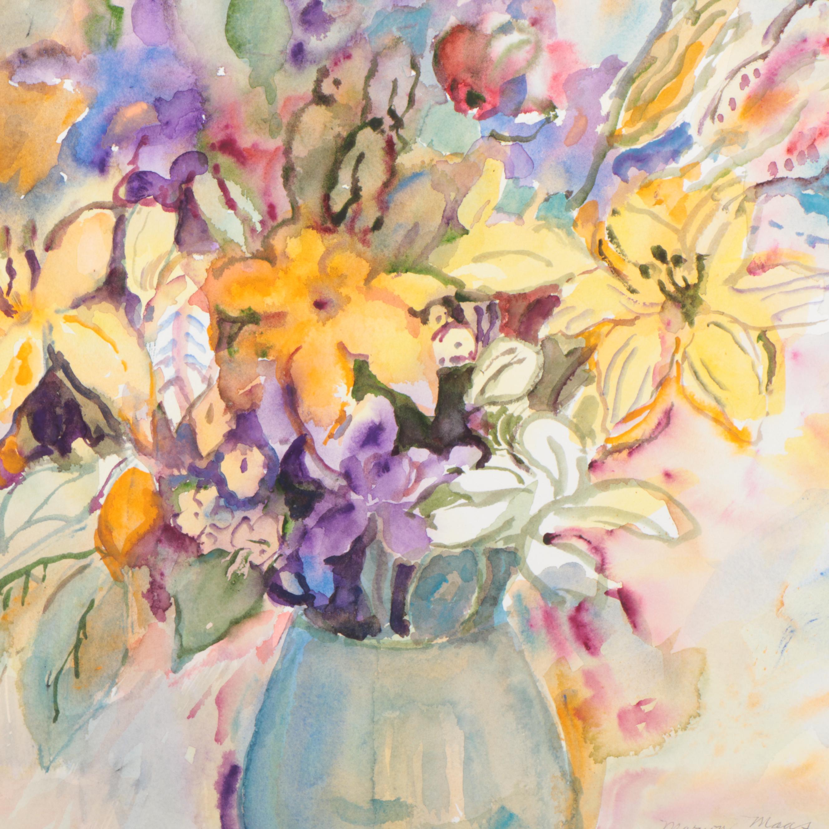 Marion Maas Floral Watercolor Paintings | EBTH