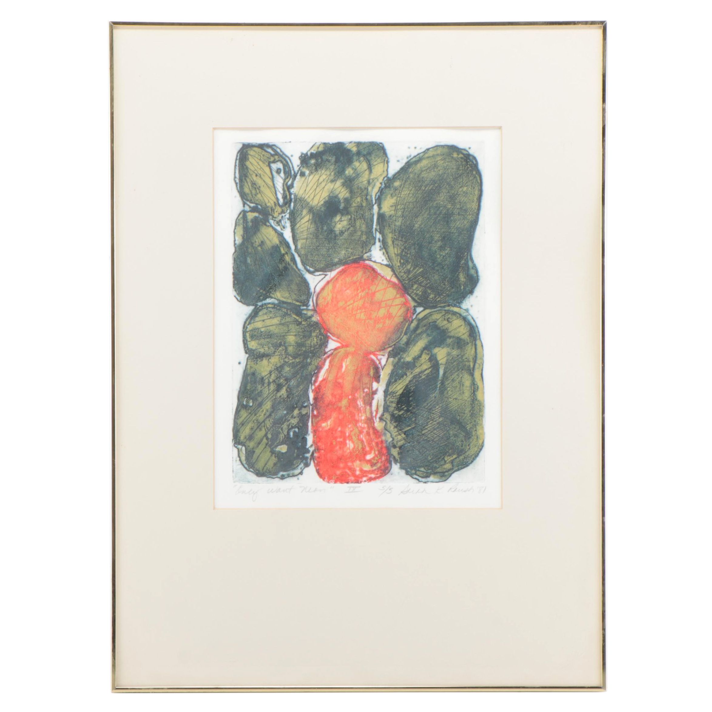 Sarah Roush Intaglio Print "Only Want Neon," 1981 | EBTH