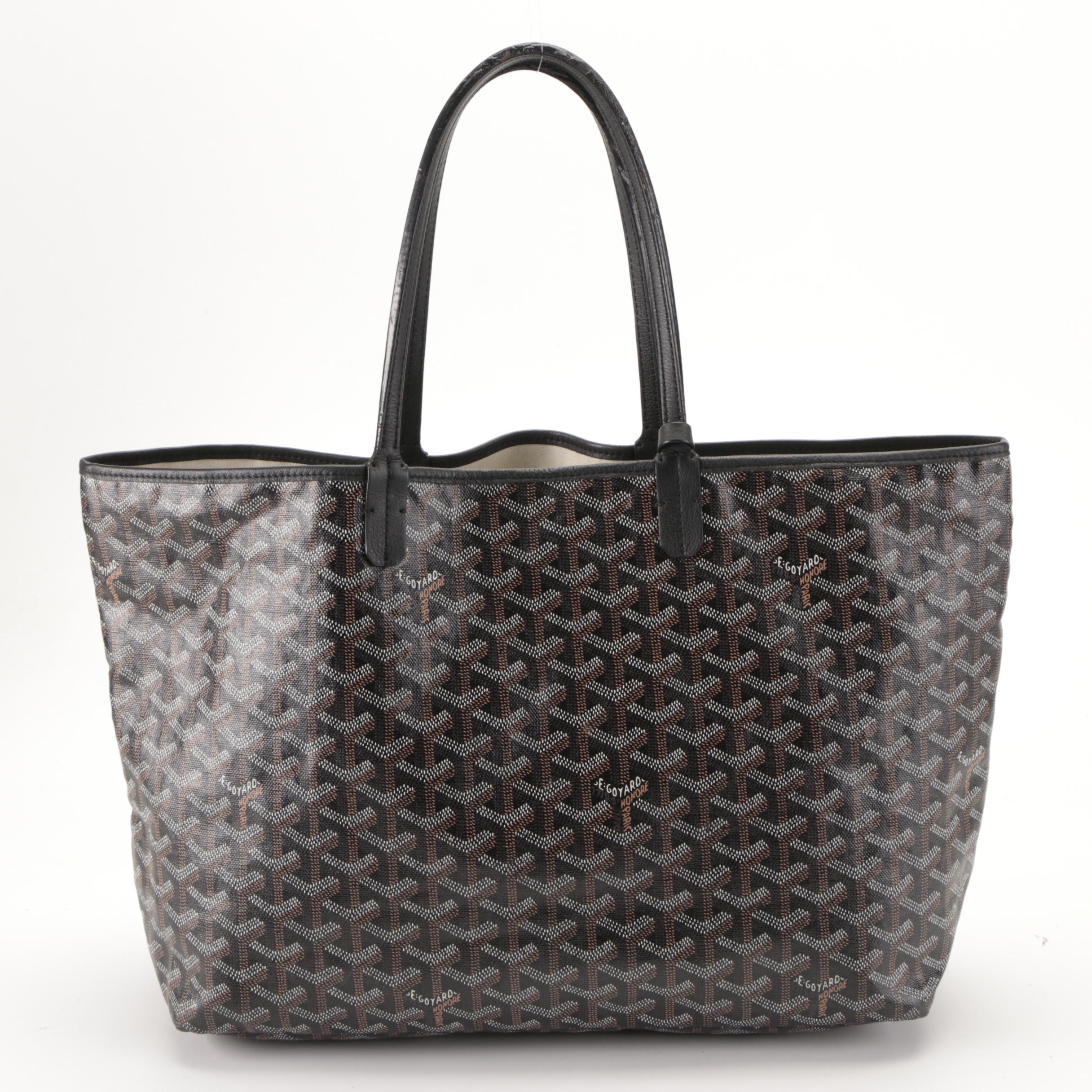 Goyard Saint Louis Tote in Black Goyardine Coated Canvas and Leather | EBTH