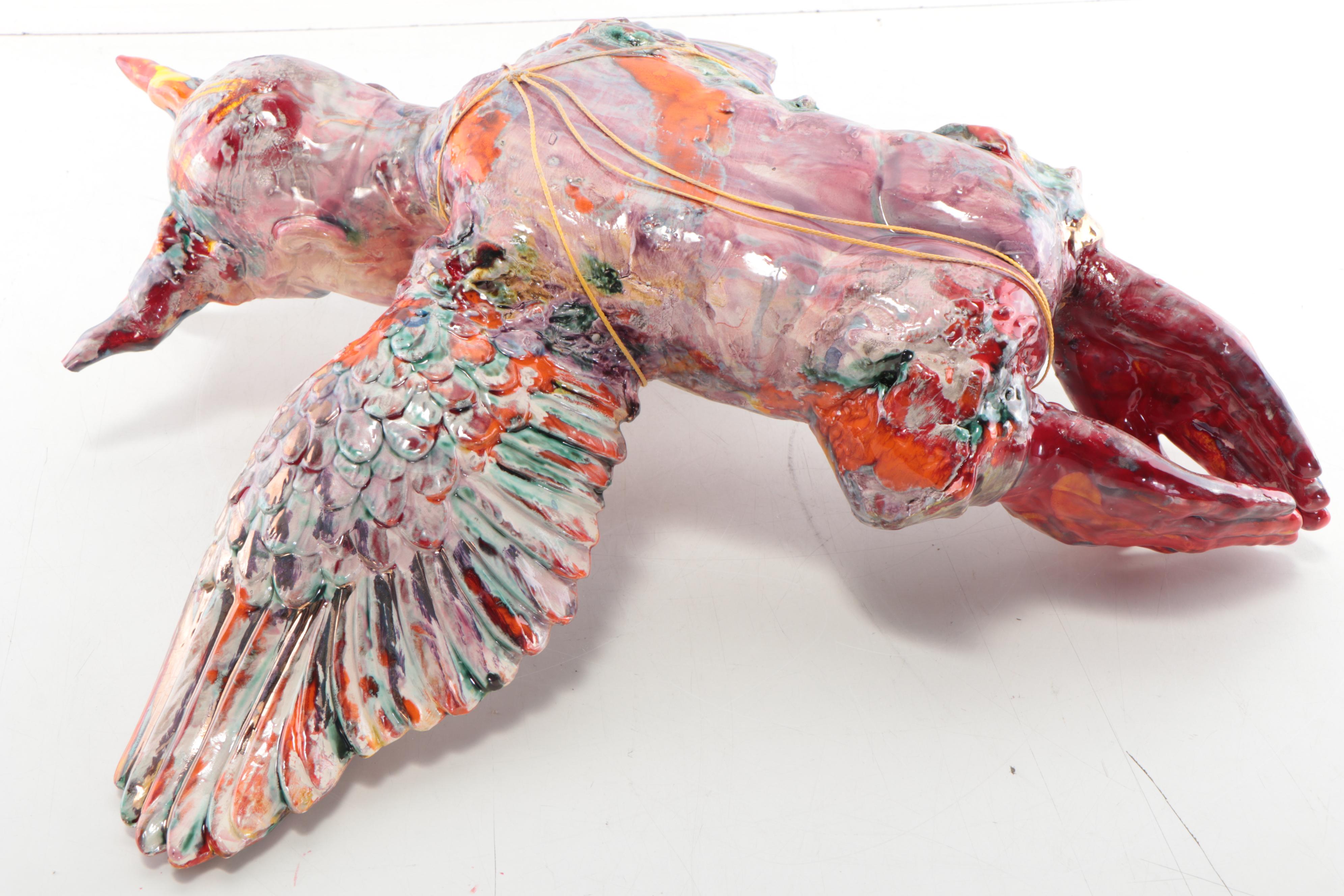 Sarah Roush Surreal Ceramic Sculpture of Hybrid Figure | EBTH