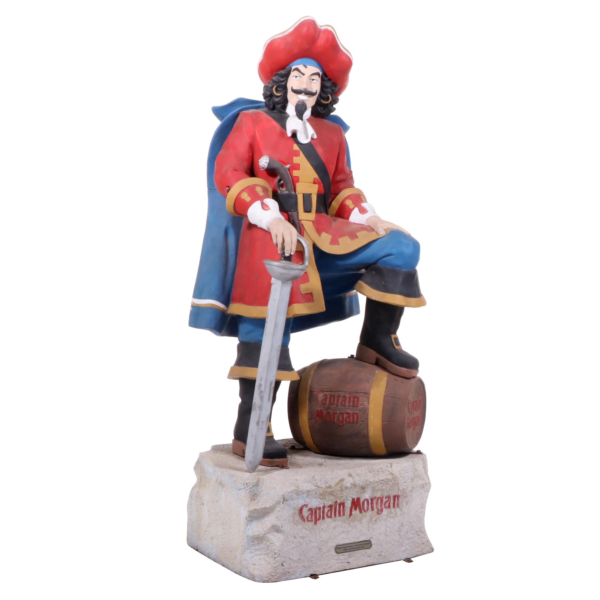 Life Size Captain Morgan Painted Fiberglass Sculpture | EBTH