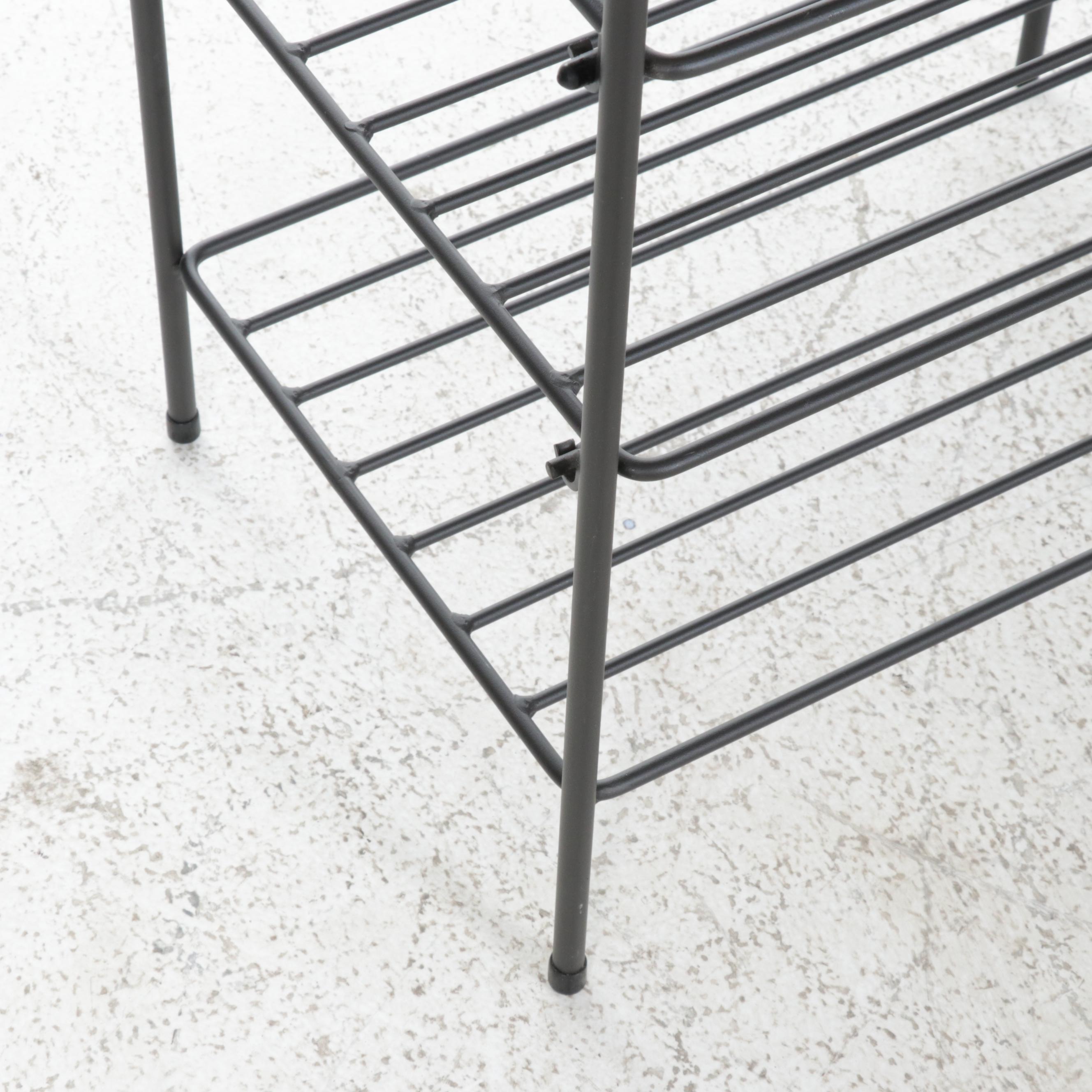 Longaberger Metal and Wood Four-Tier Side Tables, Pair | EBTH