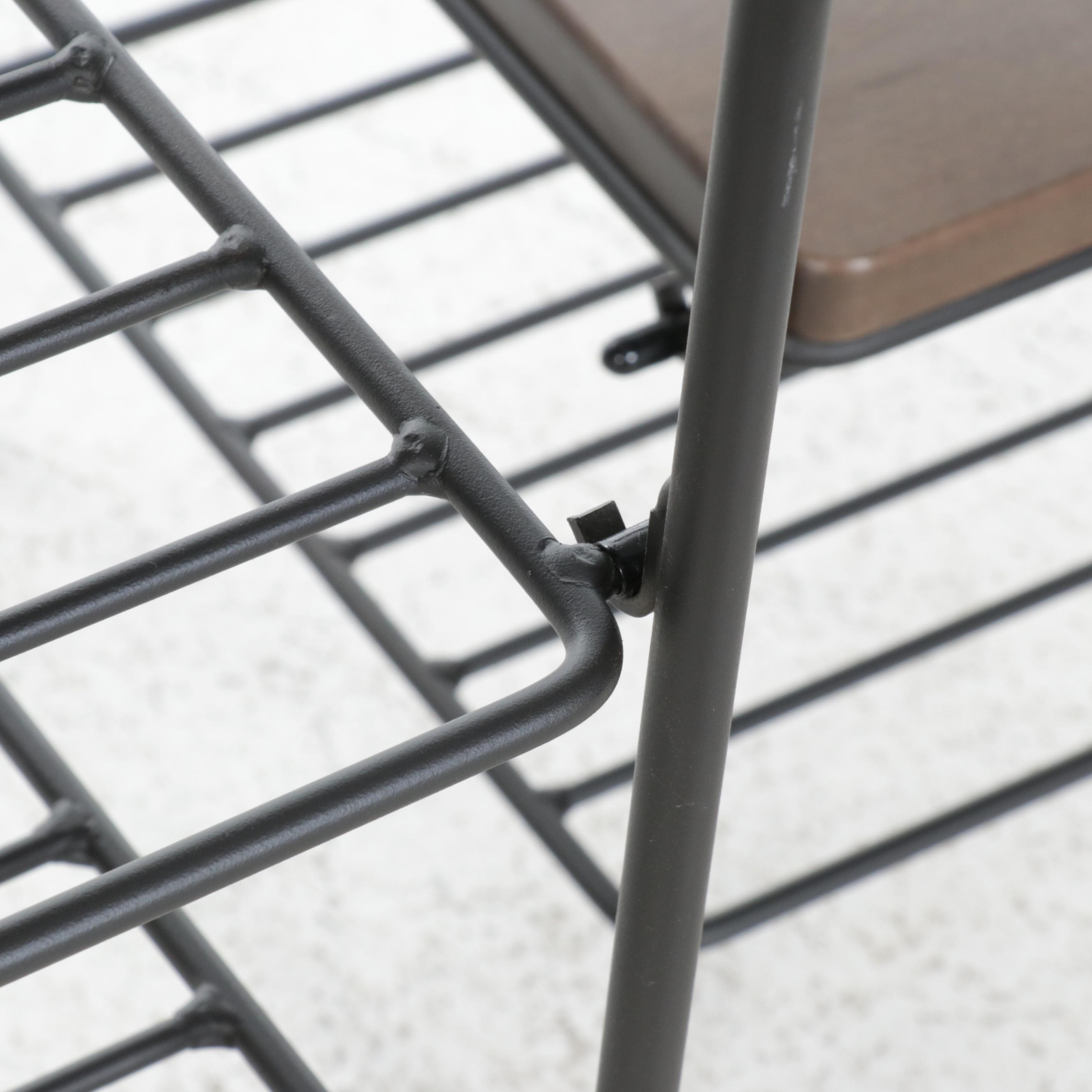 Longaberger Metal and Wood Four-Tier Side Tables, Pair | EBTH