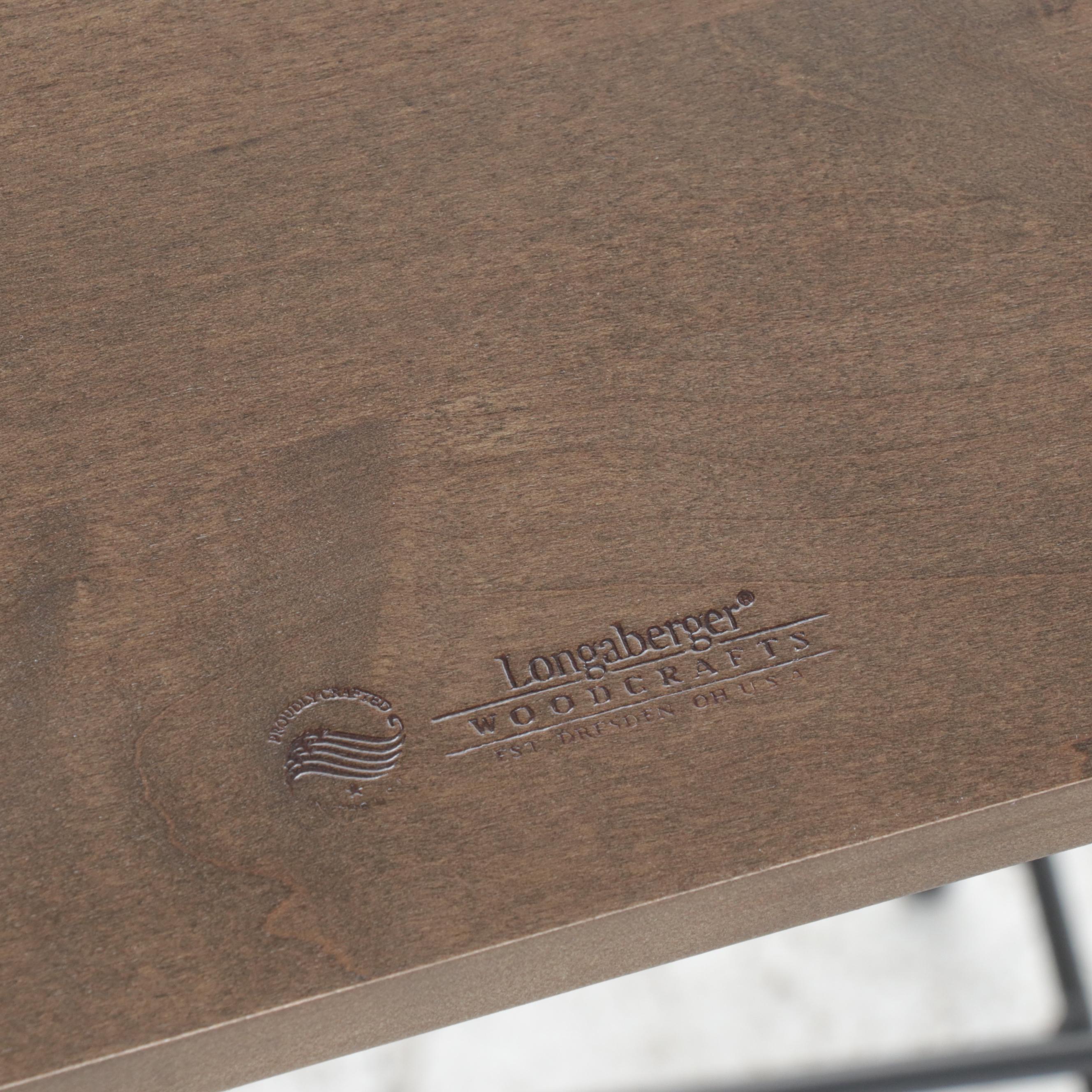 Longaberger Metal and Wood Four-Tier Side Tables, Pair | EBTH