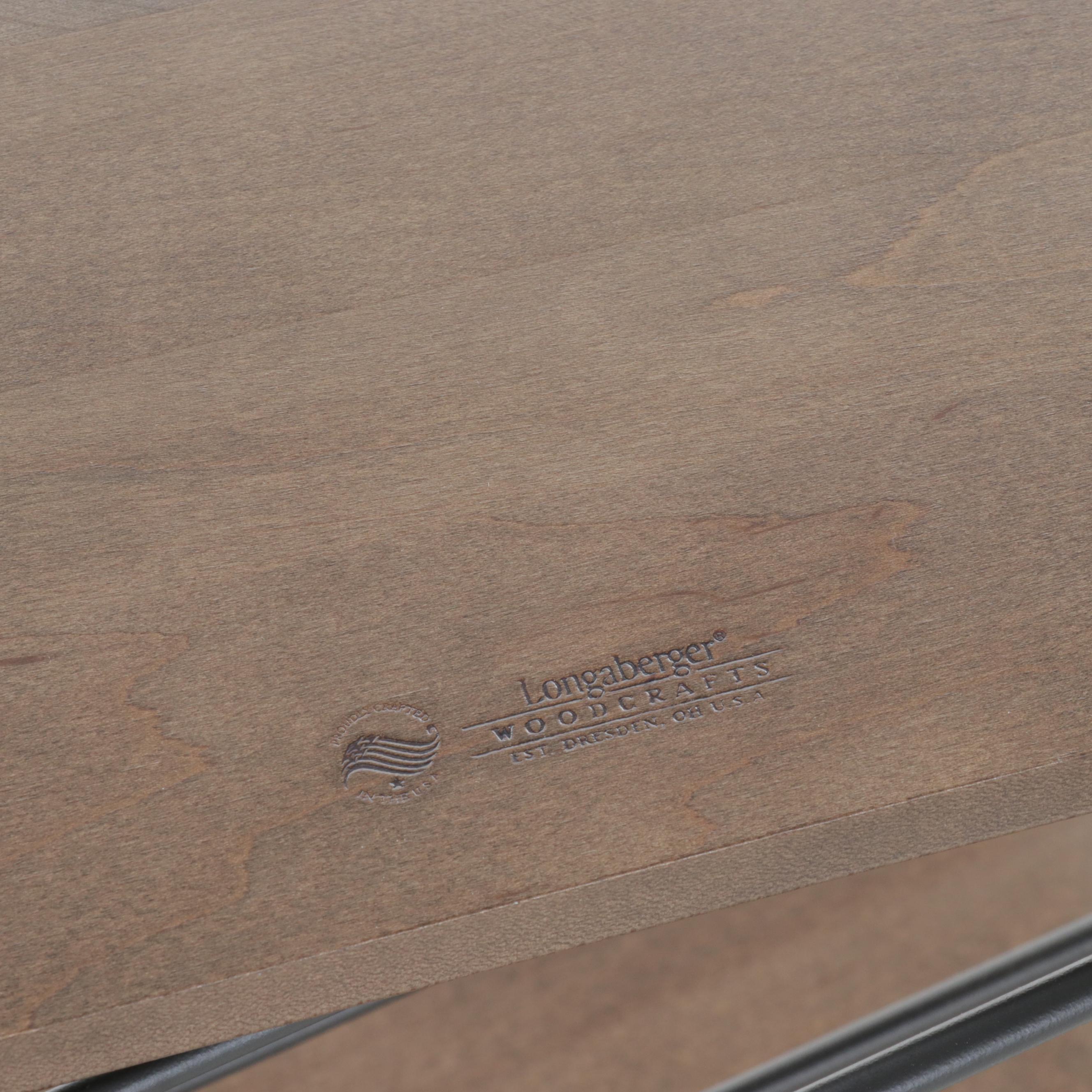 Longaberger Metal and Wood Four-Tier Side Tables, Pair | EBTH