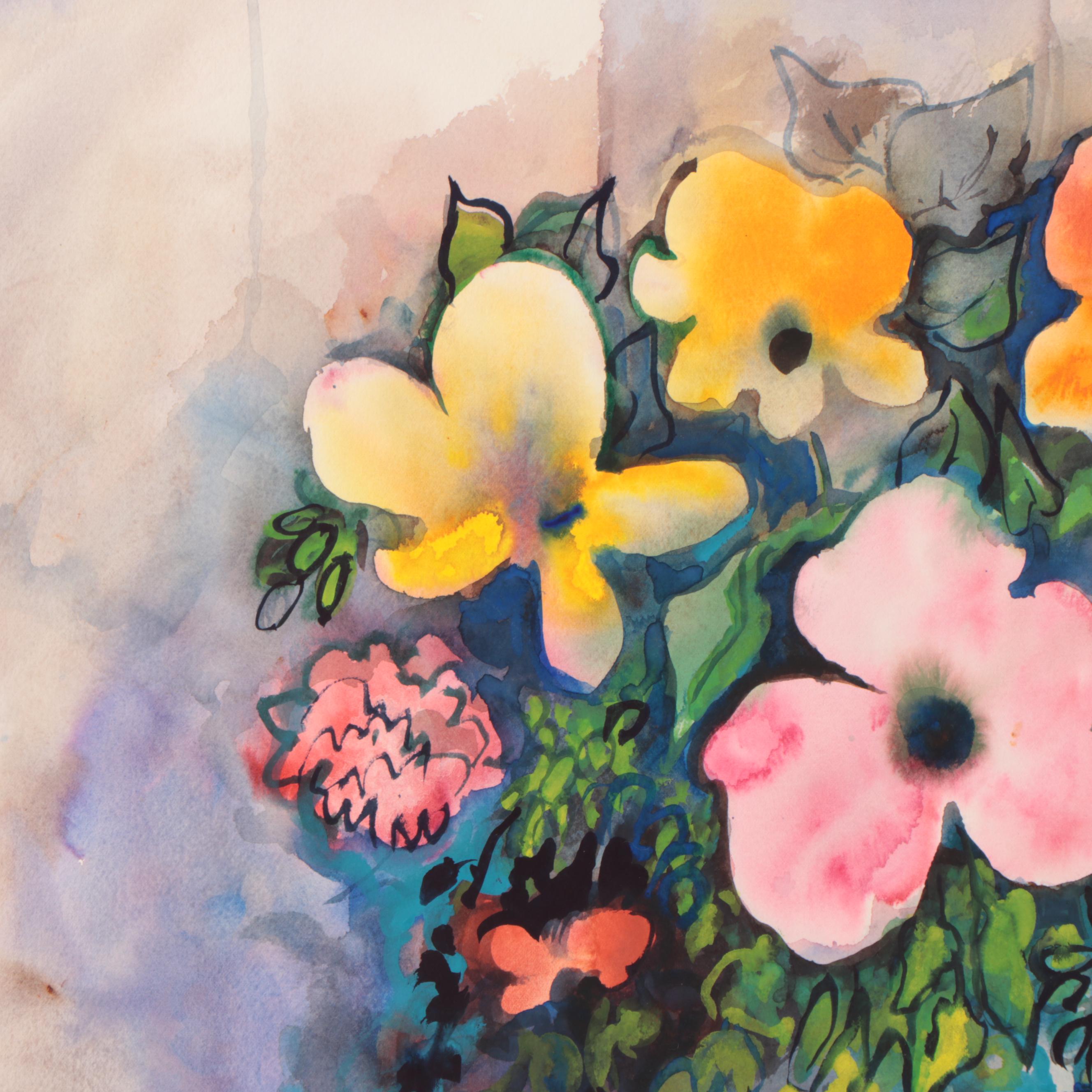 Marion Maas Watercolor Paintings of Floral Bouquets | EBTH