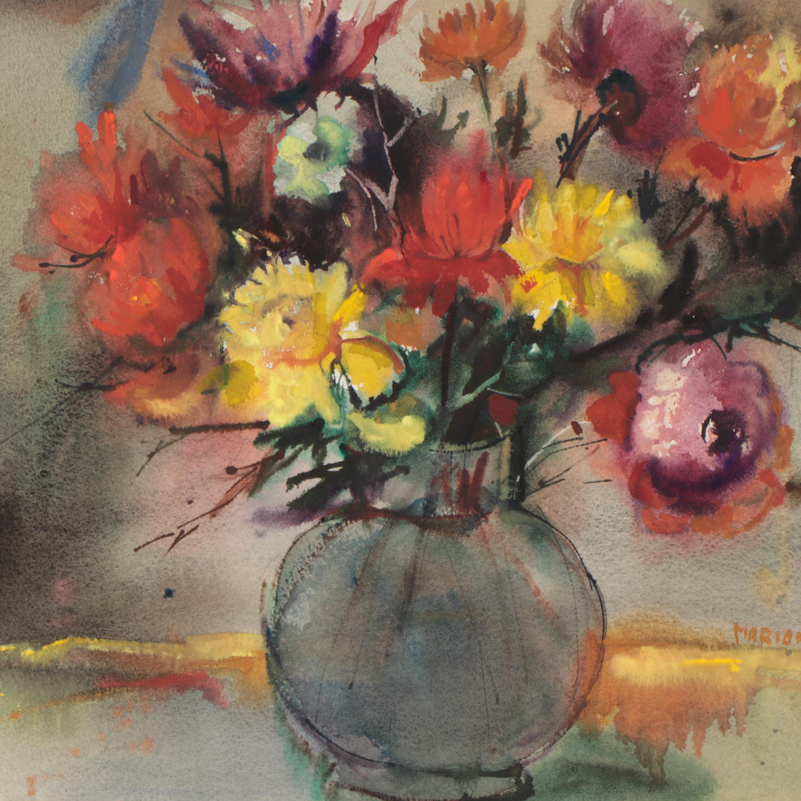 Marion Maas Watercolor Paintings of Floral Bouquets | EBTH