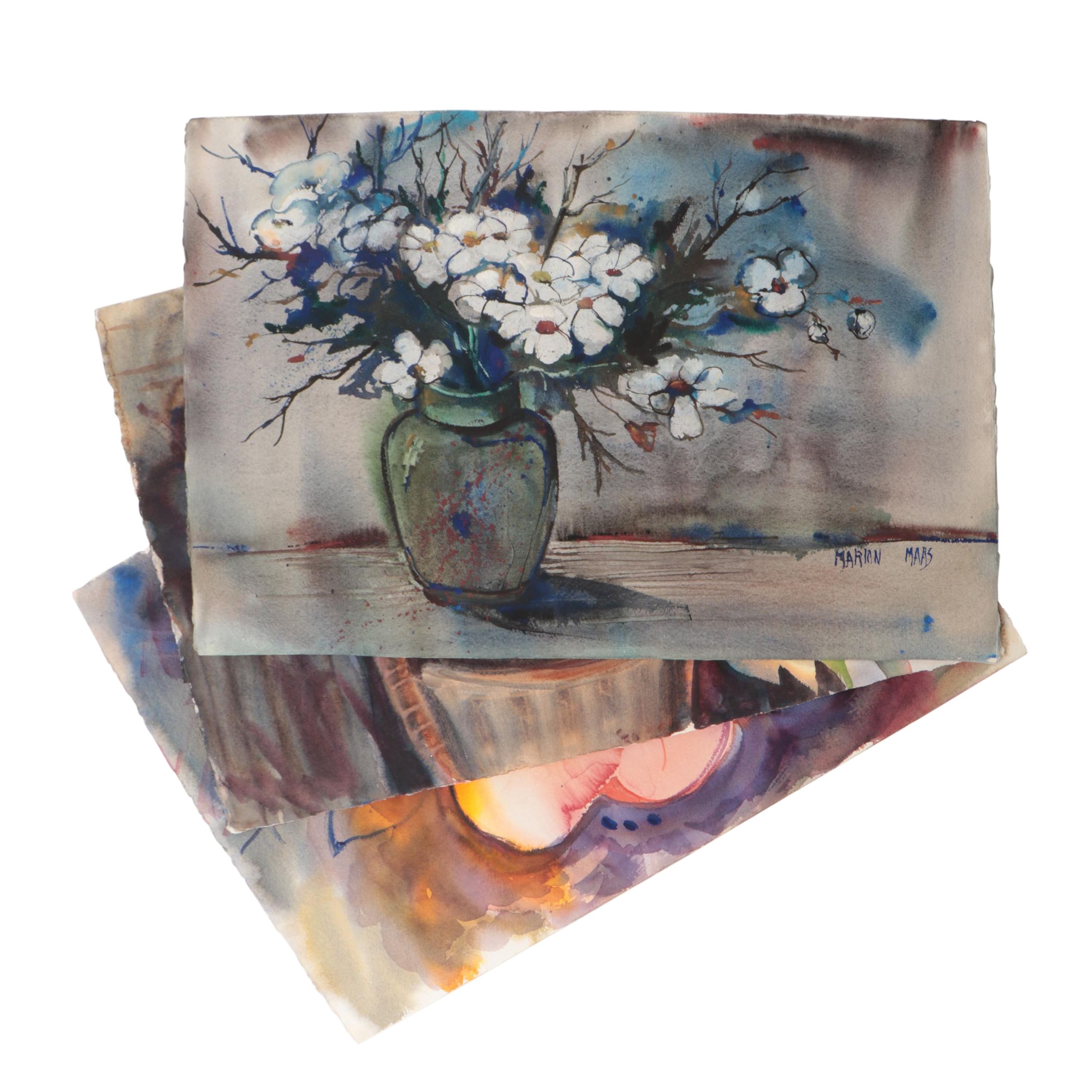 Marion Maas Watercolor Paintings of Floral Still Life Scenes | EBTH