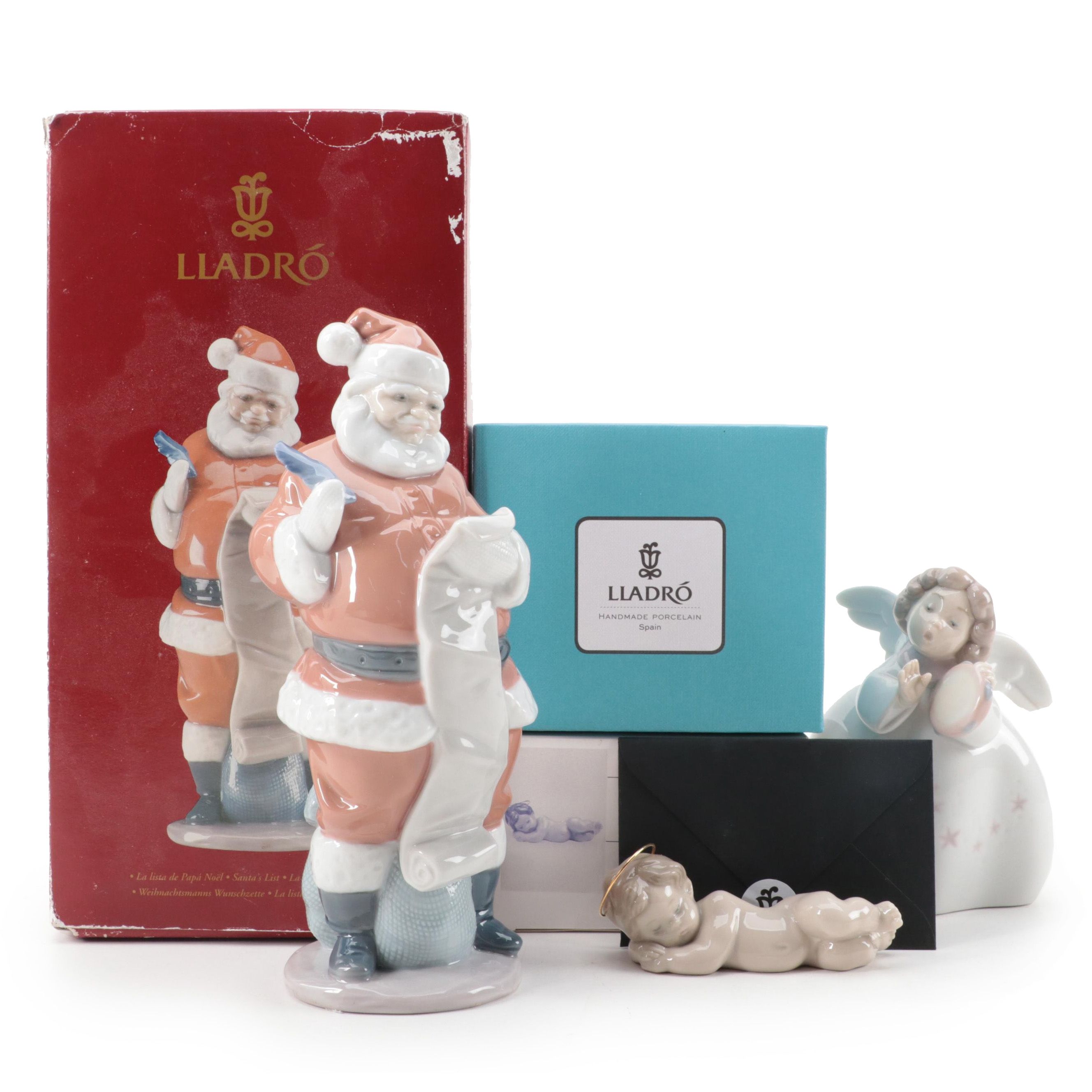Lladró Porcelain Figurines Including "Santa's List" and "Little Jesus ...
