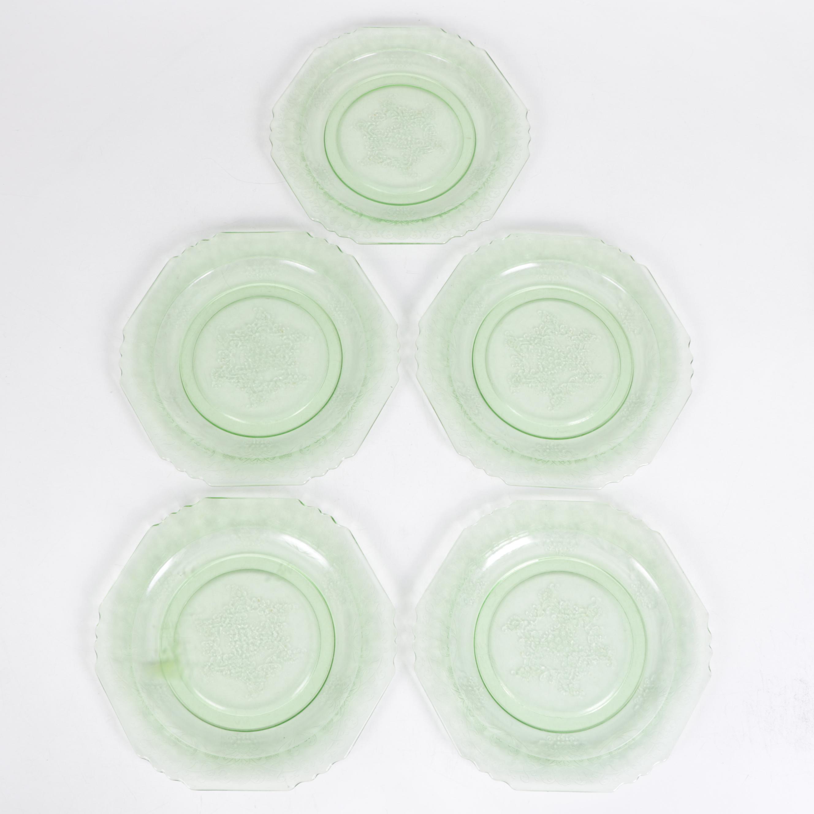 Hazel-Atlas "Florentine I" Green Depression Glass Dinnerware, 1930s | EBTH
