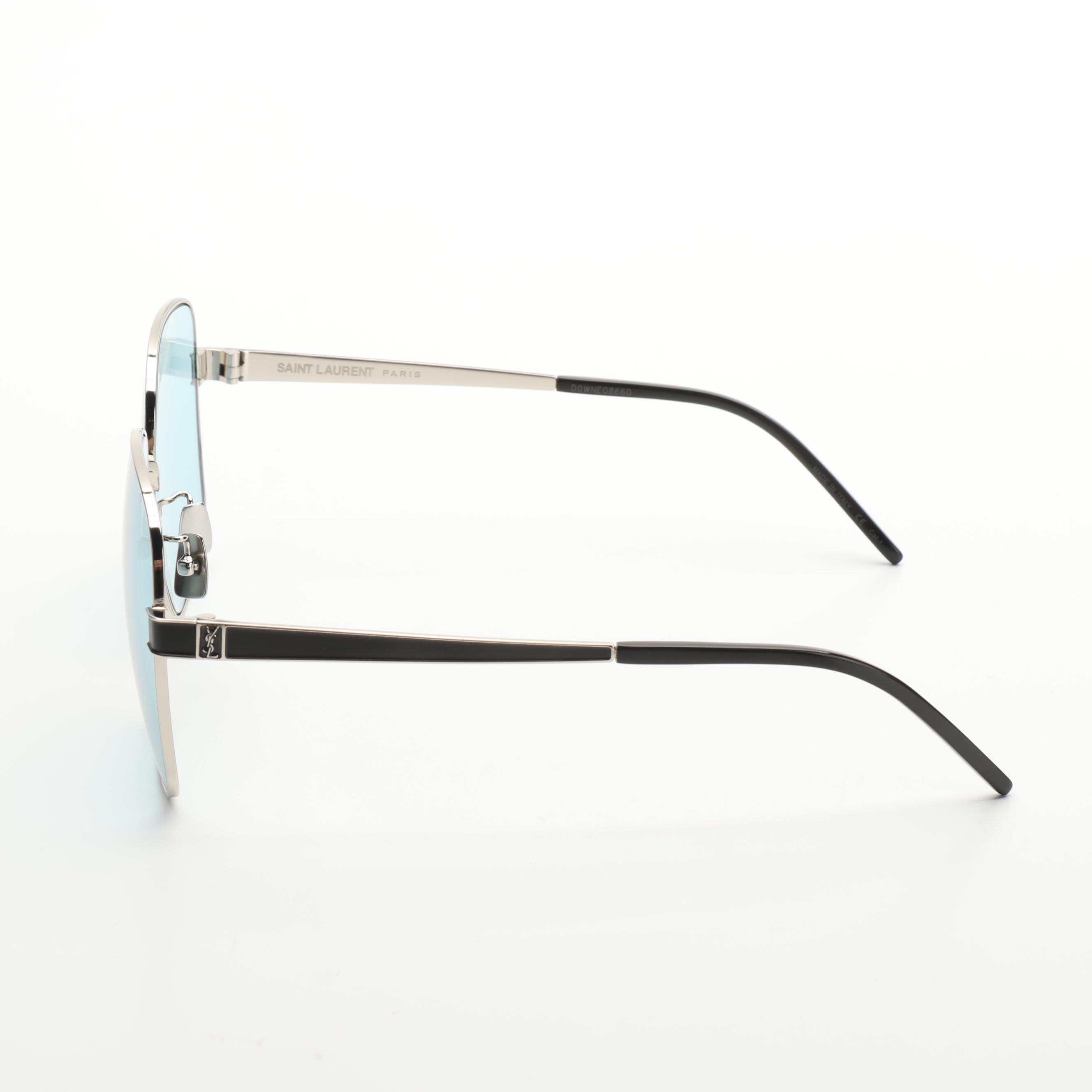 Saint Laurent SL M75 Aviator Style Sunglasses with Case | EBTH