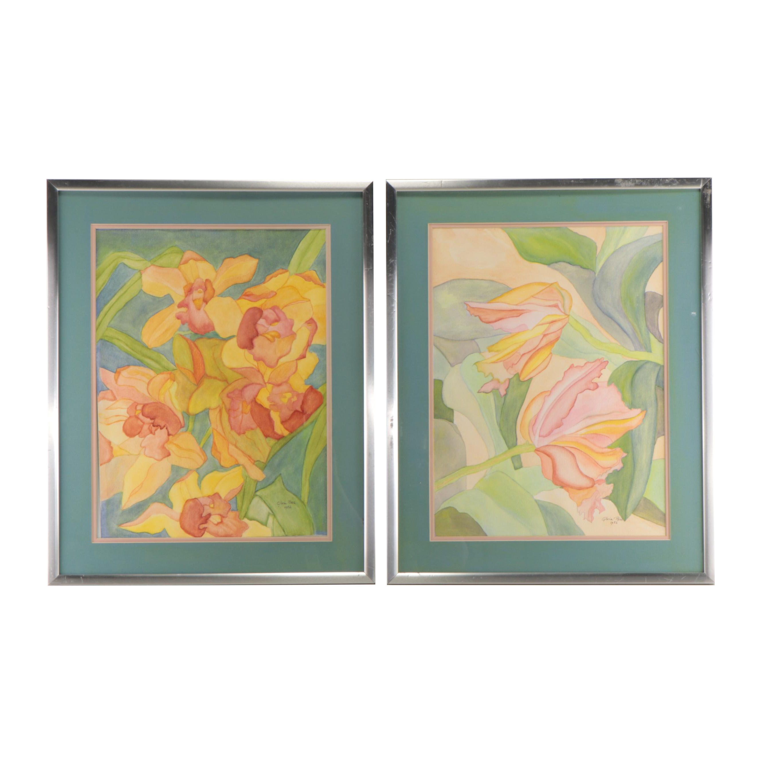 Gloria Ross Watercolor Paintings of Flowers, 1982 | EBTH
