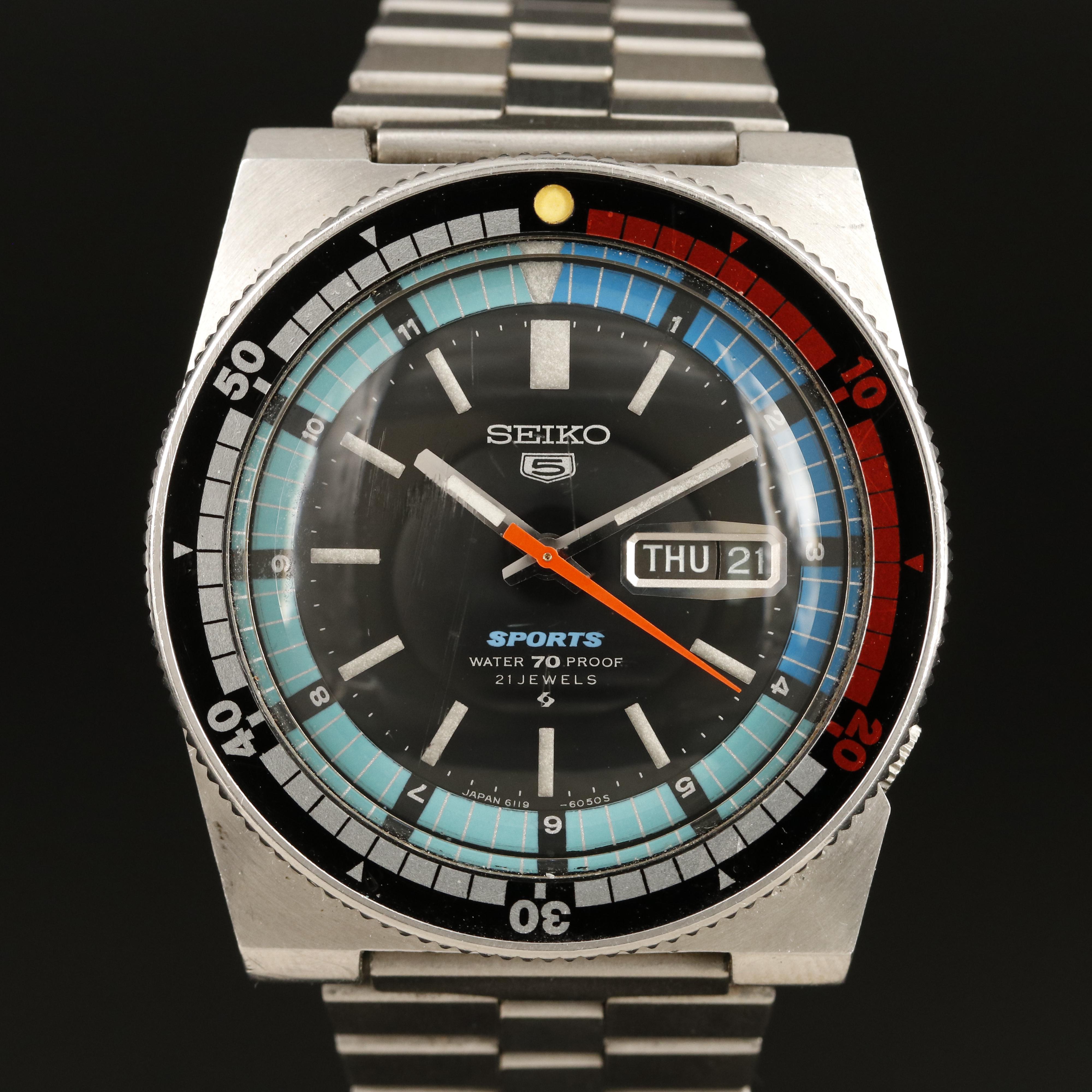 Vintage Seiko 5, Sports 70 Meters Wristwatch | EBTH