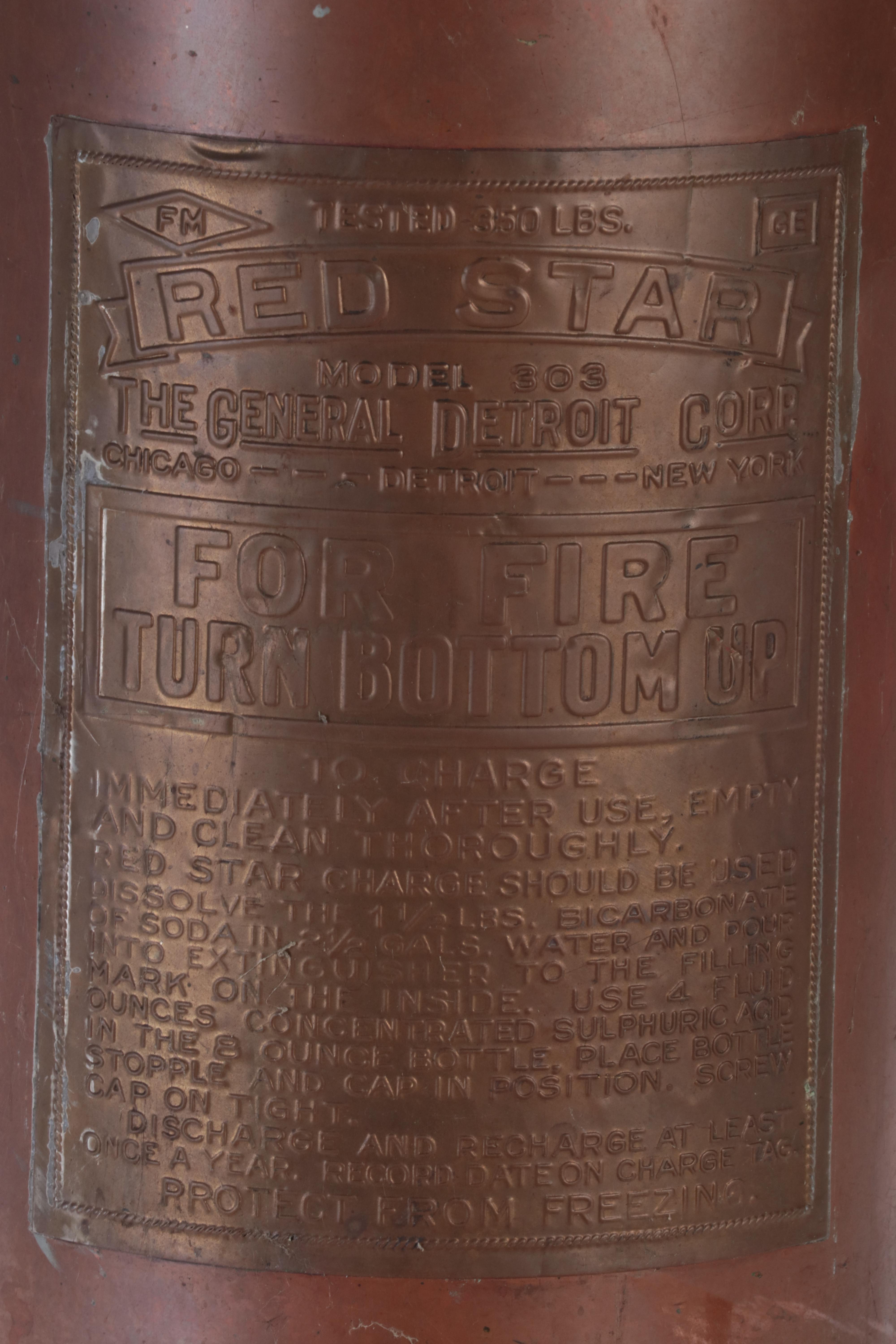 Red Star Copper Fire Extinguisher, Early to Mid-20th Century | EBTH