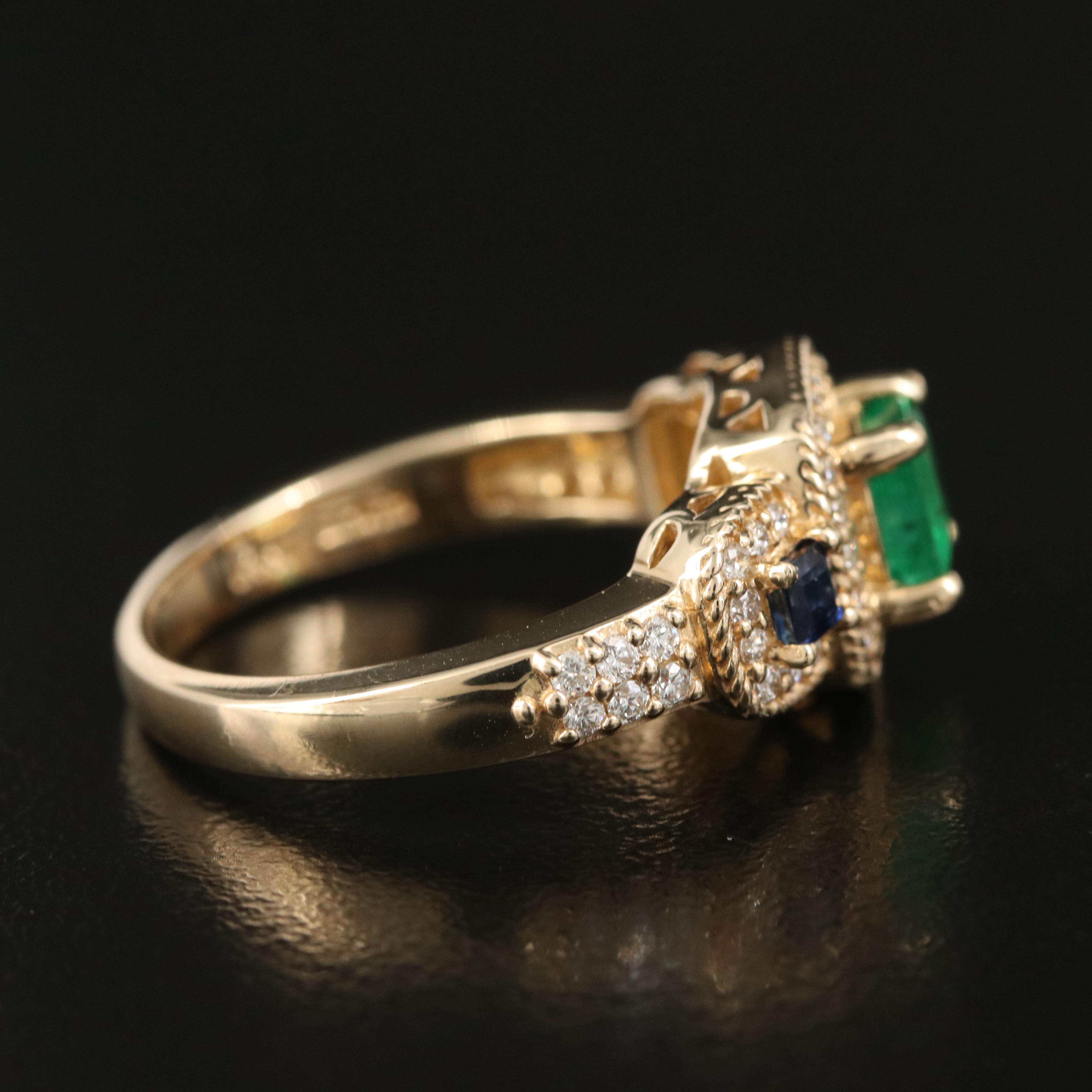 EFFY 14K Emerald, Sapphire and Diamond Ring | EBTH