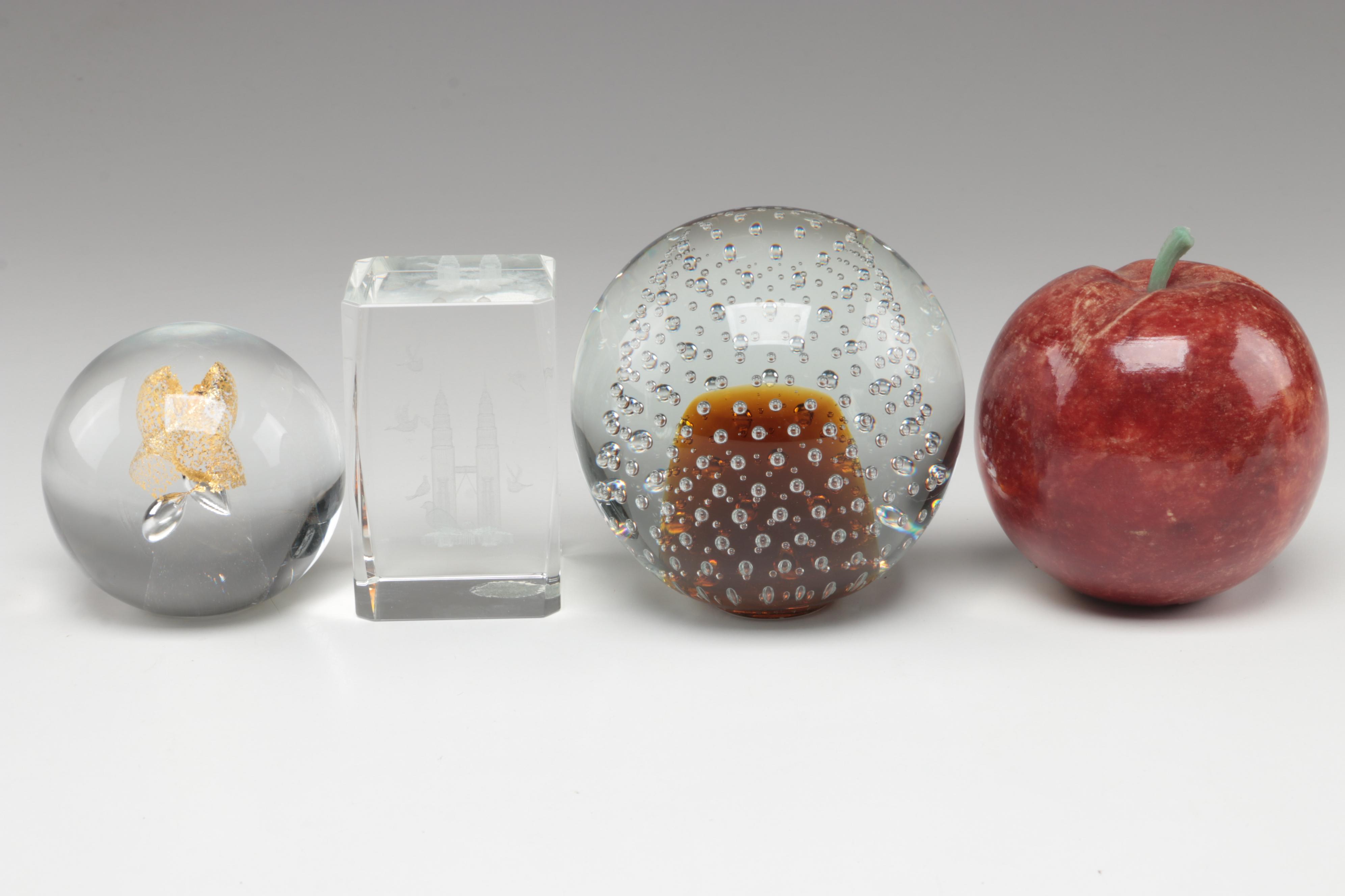 Waterford Crystal American Flag Paperweight with Other Art Glass ...