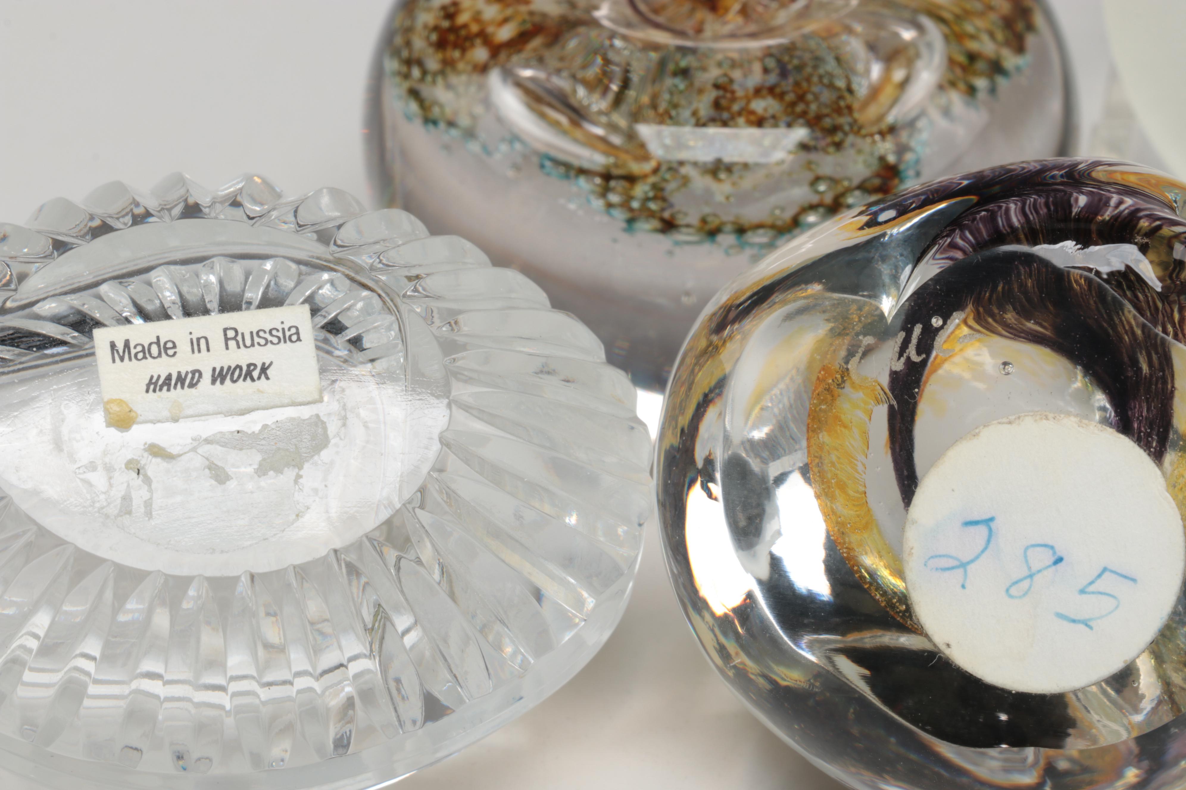 Waterford Crystal American Flag Paperweight with Other Art Glass ...