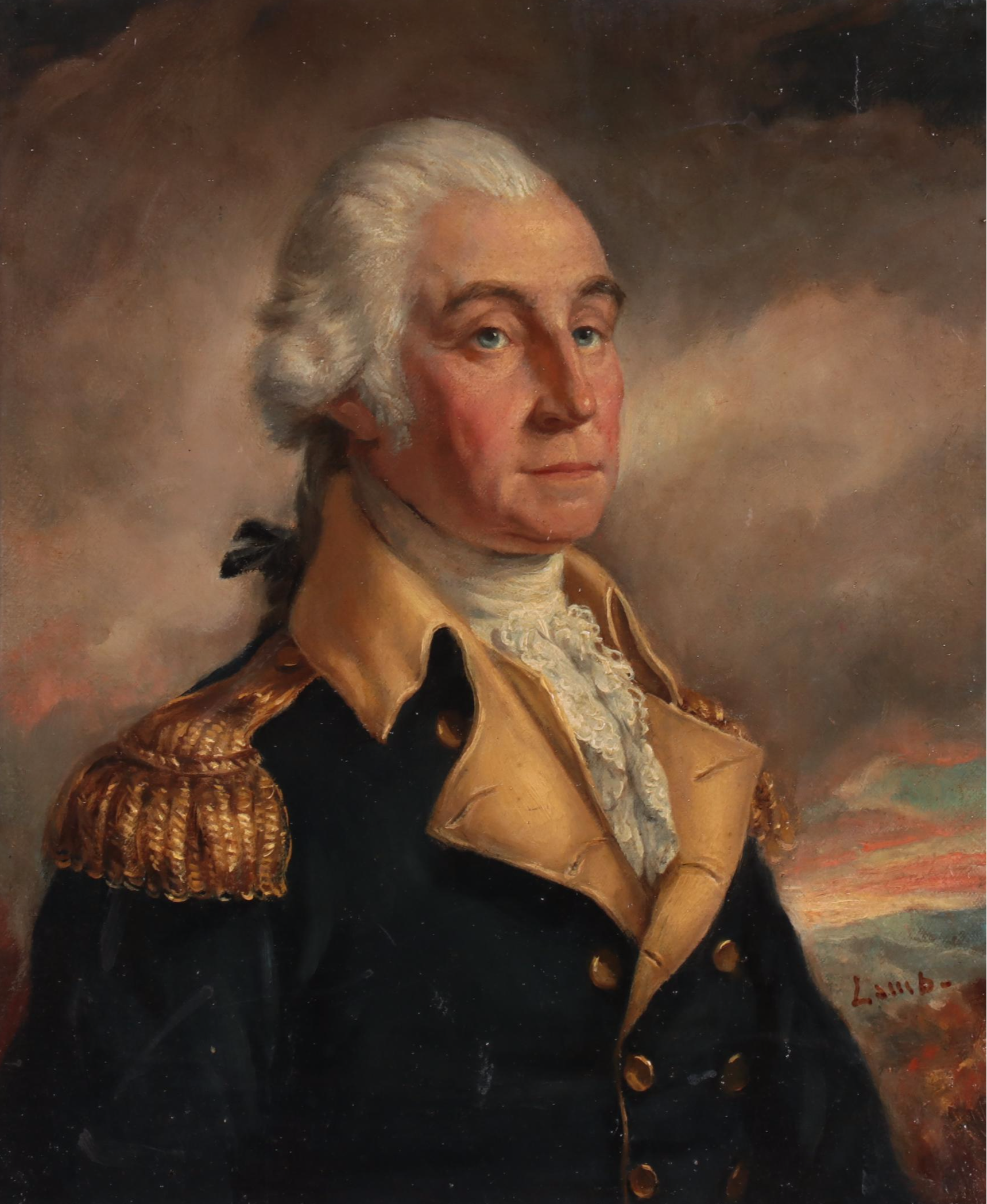 Oil Painting Attributed to Adrian Lamb "George Washington" | EBTH