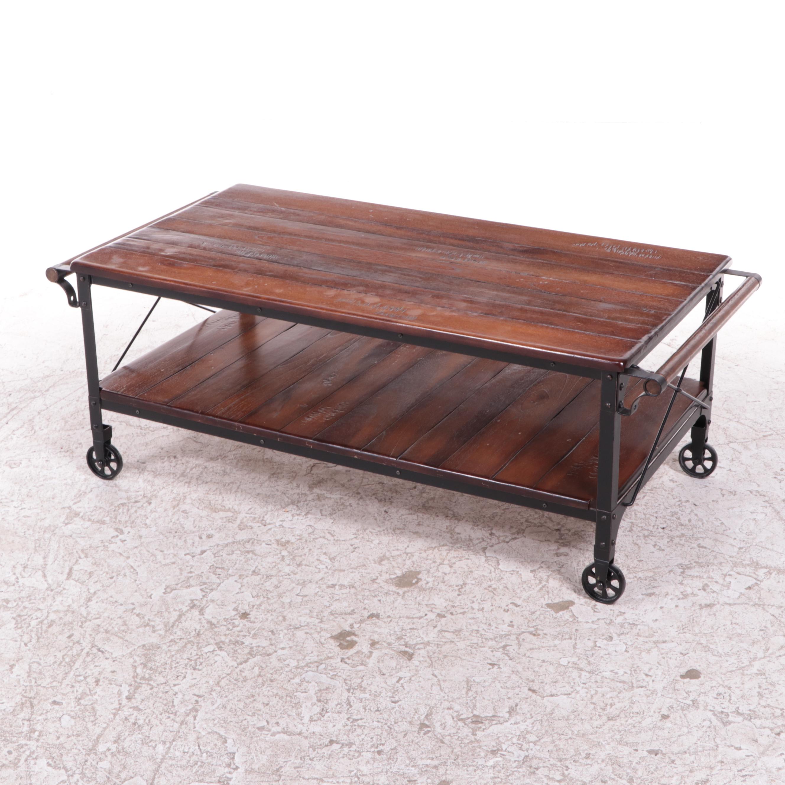 Industrial Style Two-Tier "Factory Cart" Coffee Table | EBTH