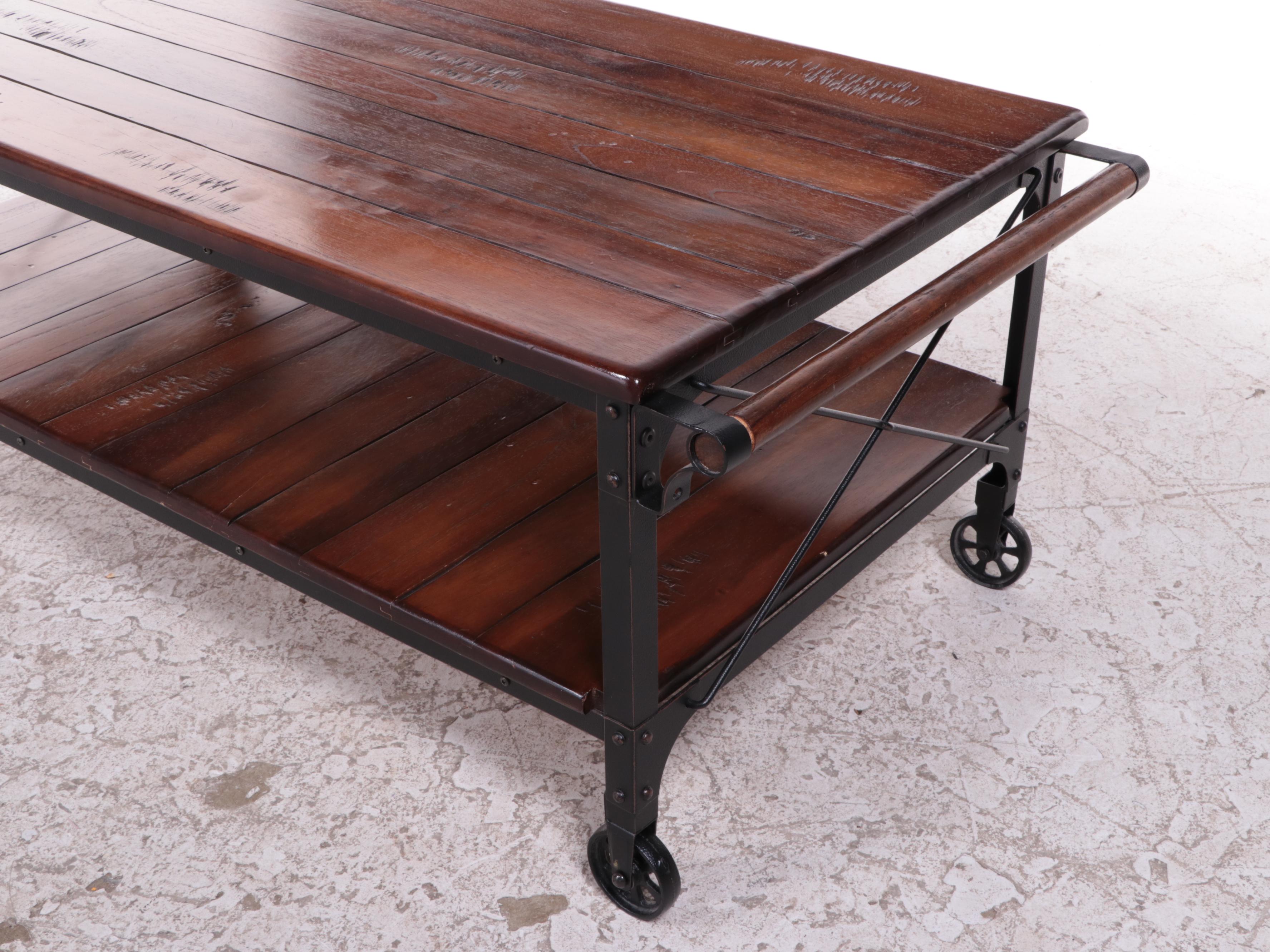 Industrial Style Two-Tier "Factory Cart" Coffee Table | EBTH