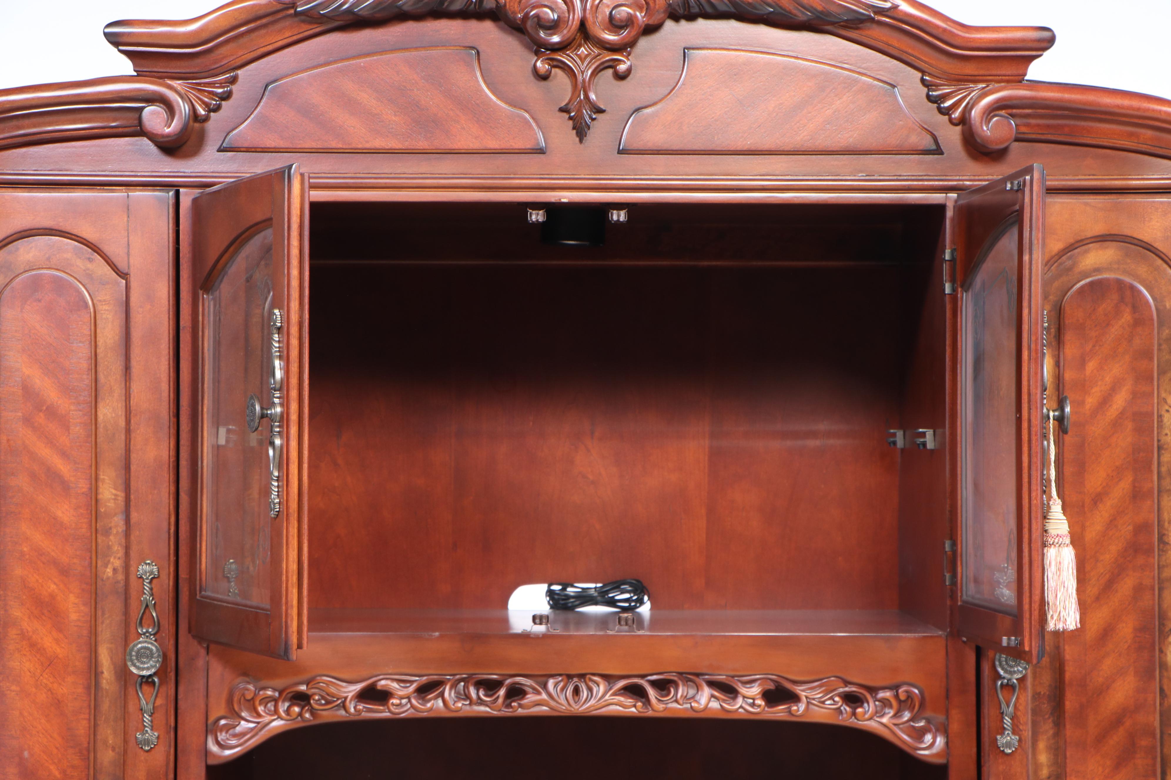 Aico Michael Amini Baroque Style Desk with Upper Cabinet | EBTH