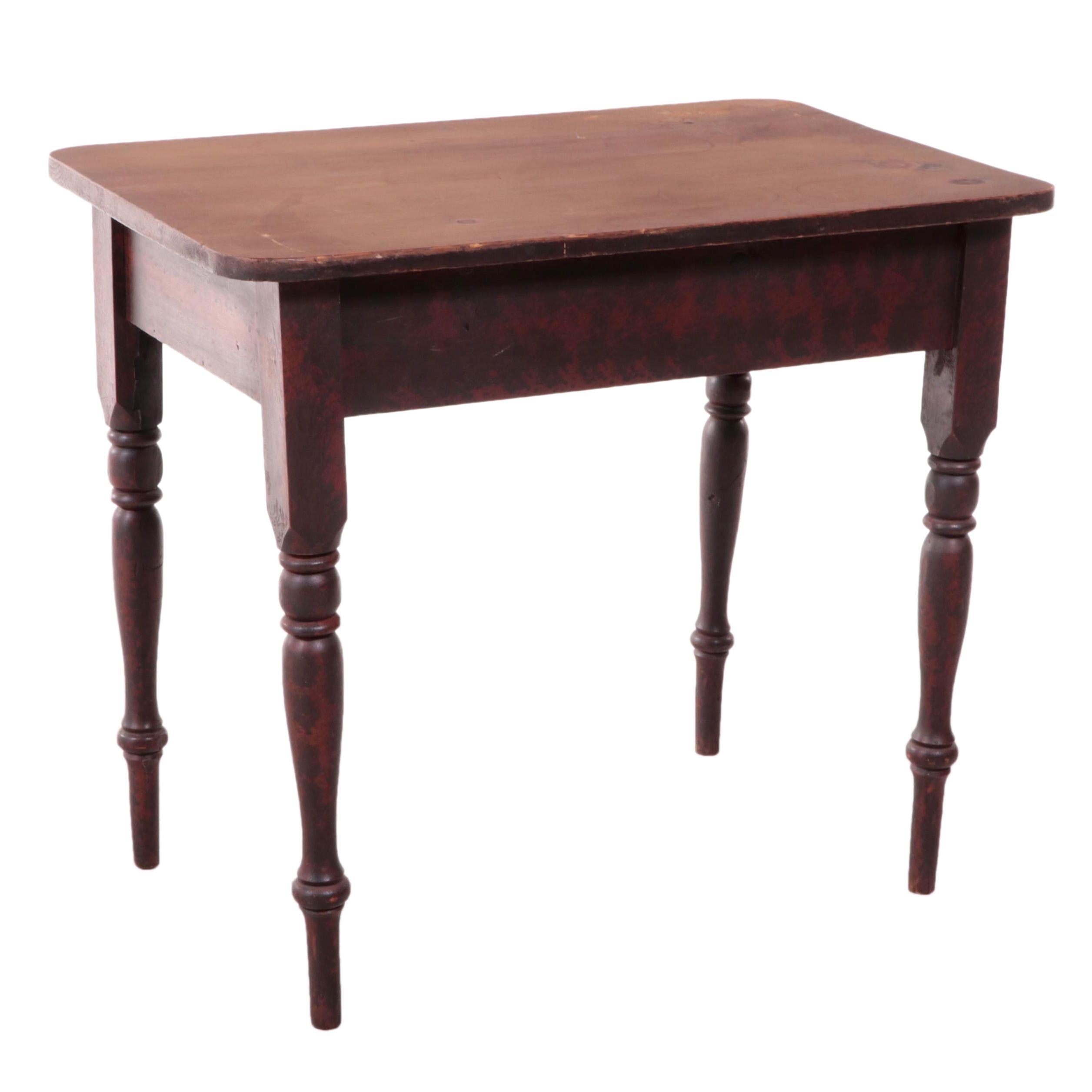 American Primitive Grain-Painted and Pine Top Work Table, Mid-19th Century | Everything But The ...