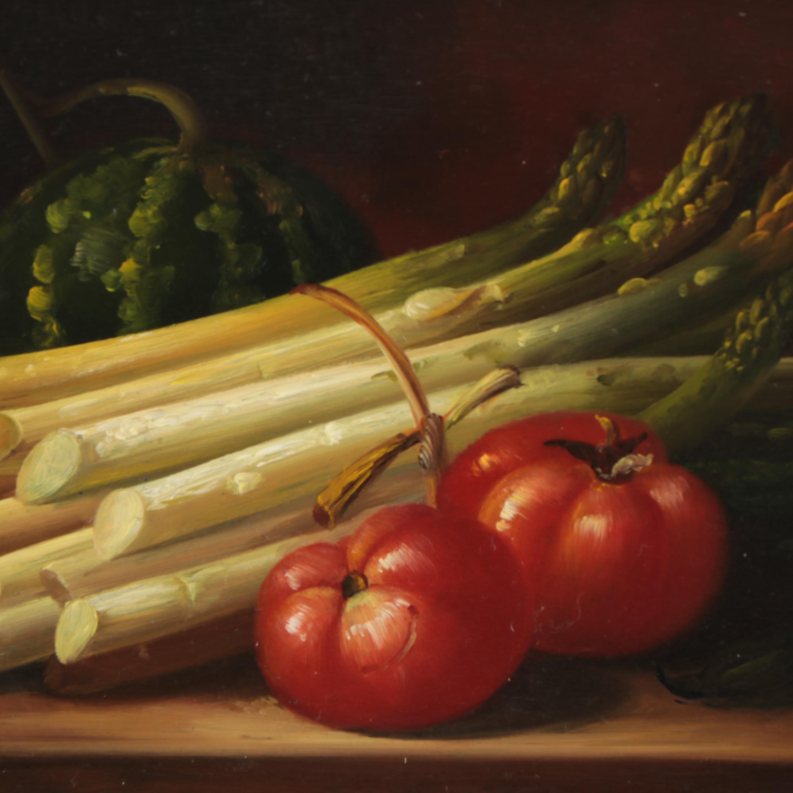 L. Candy Still Life Oil Painting of Vegetables, Late 20th Century | EBTH