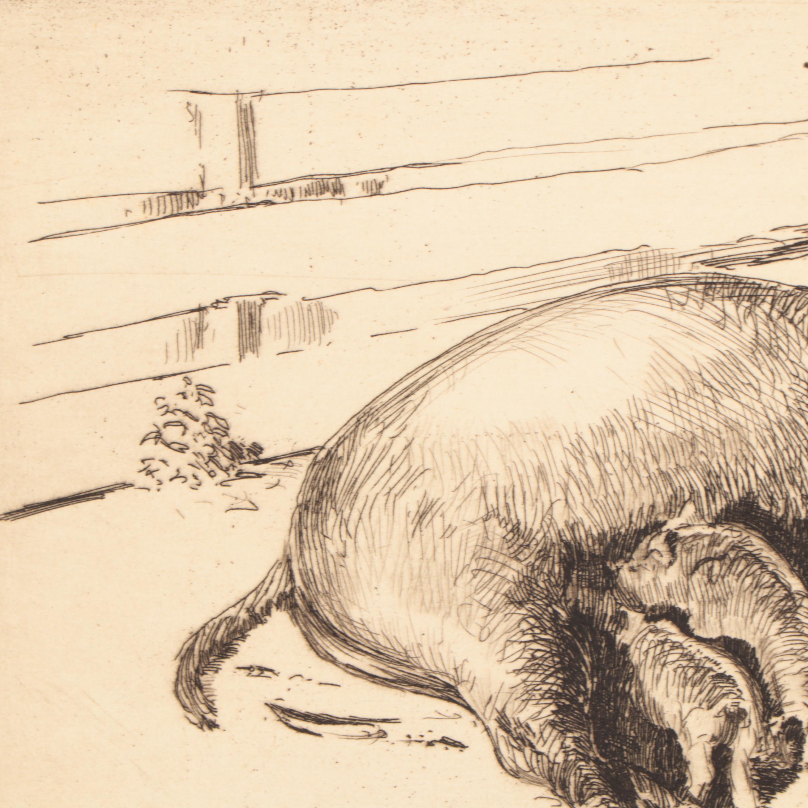 Lee Sturges Etching "Breakfast," 1933 | EBTH