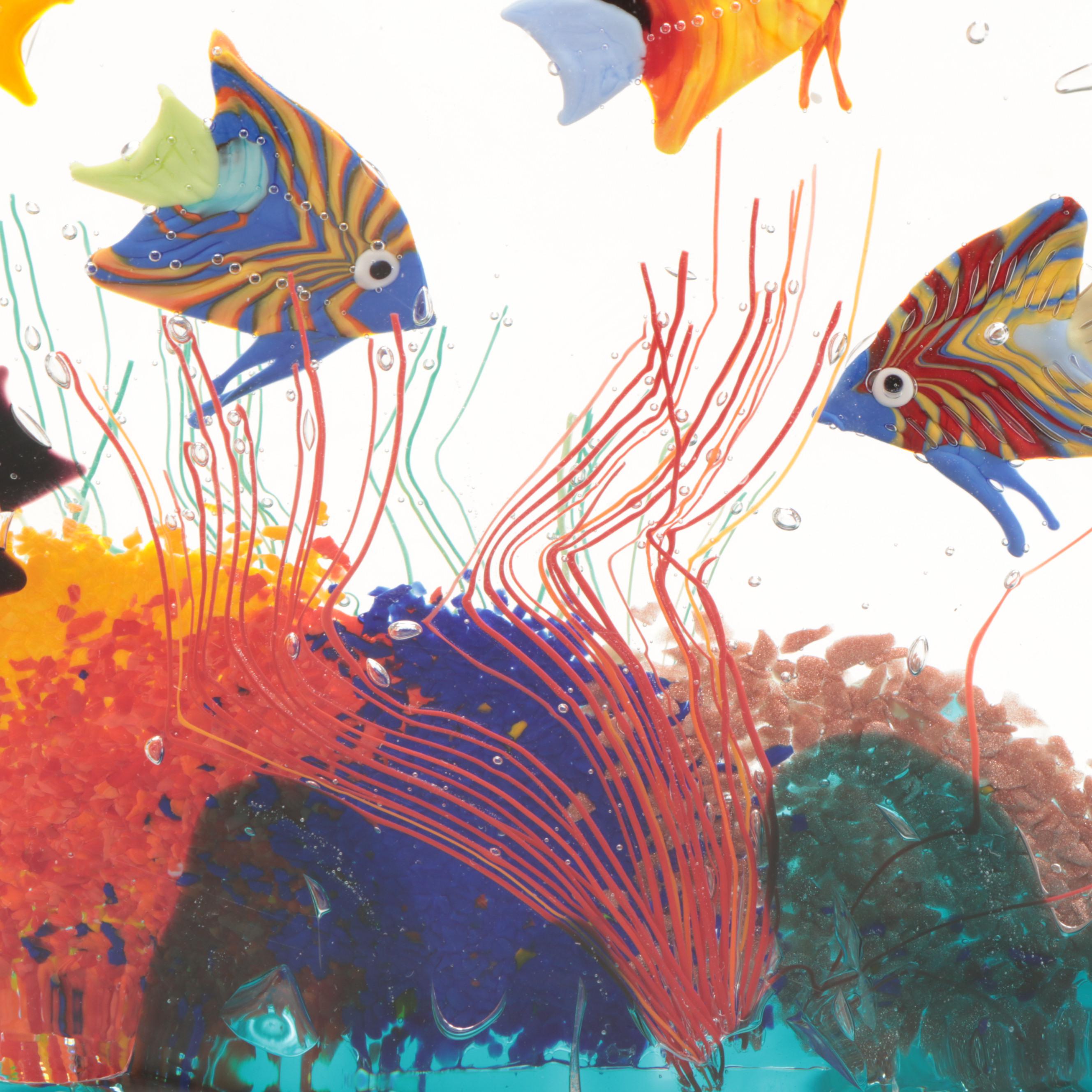 Murano Art Glass Aquatic Block | EBTH