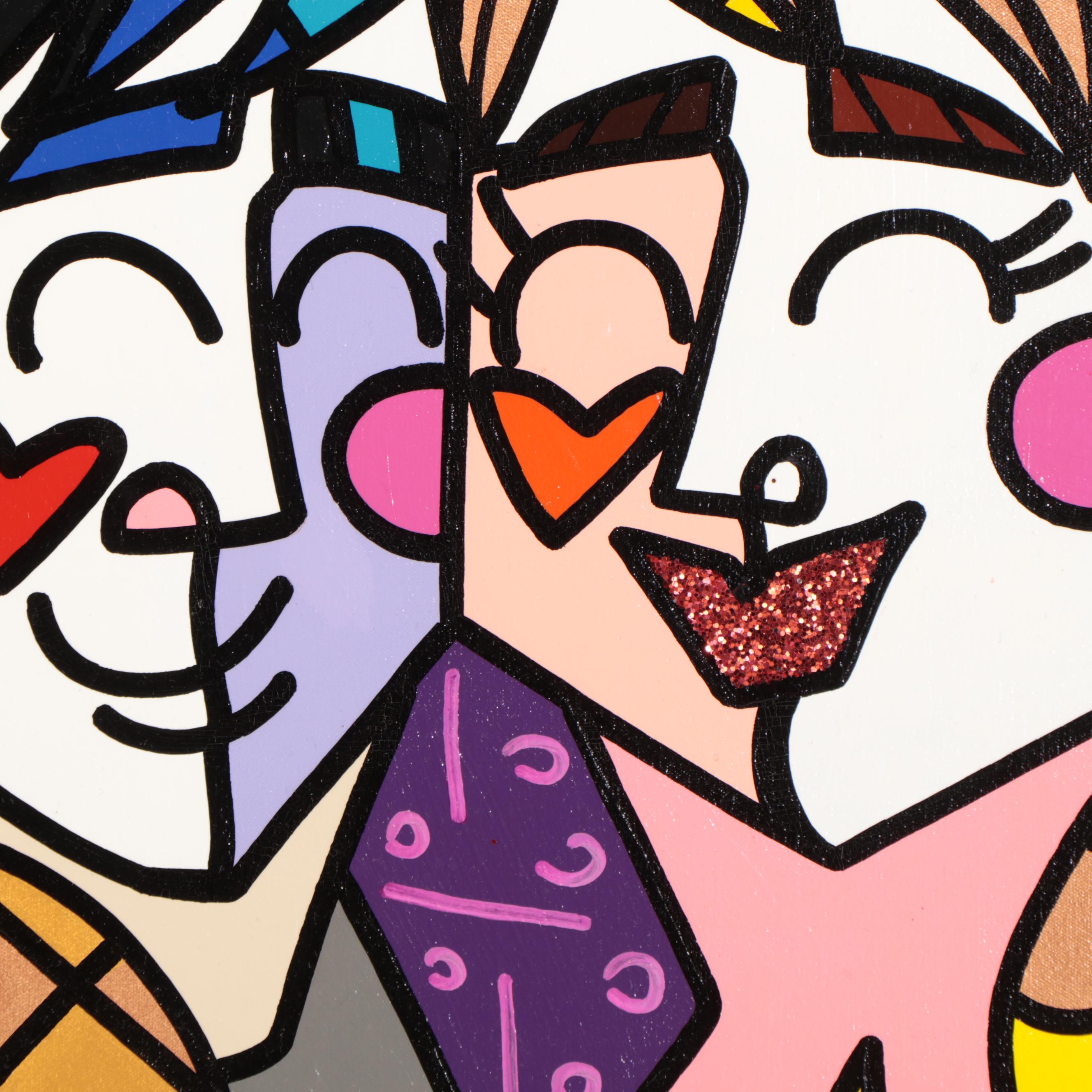 Romero Britto Mixed Media Painting "Happy," 2016 | Everything But The House
