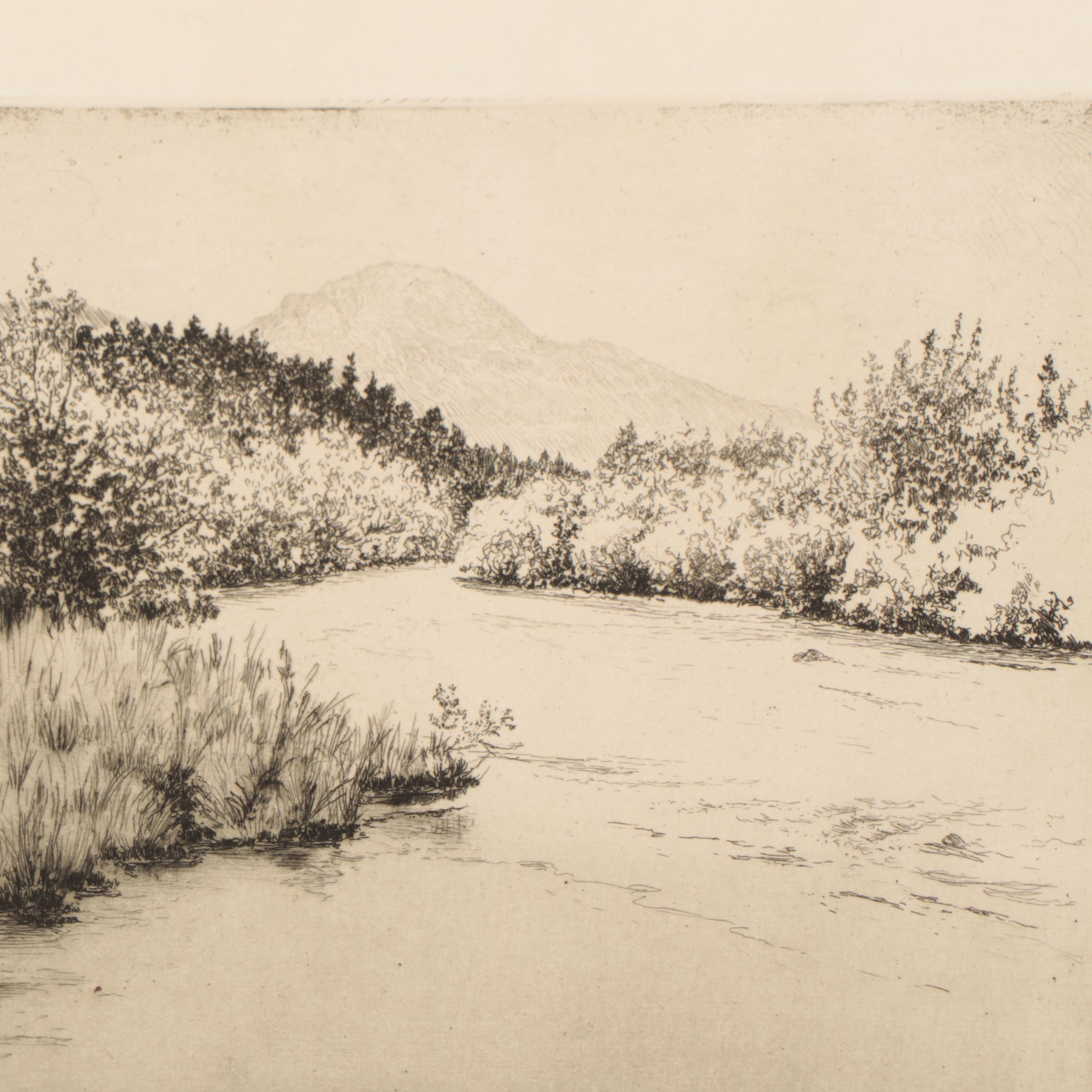 Lee Sturges Etchings Including "Where the Creek Begins," Circa 1920 ...