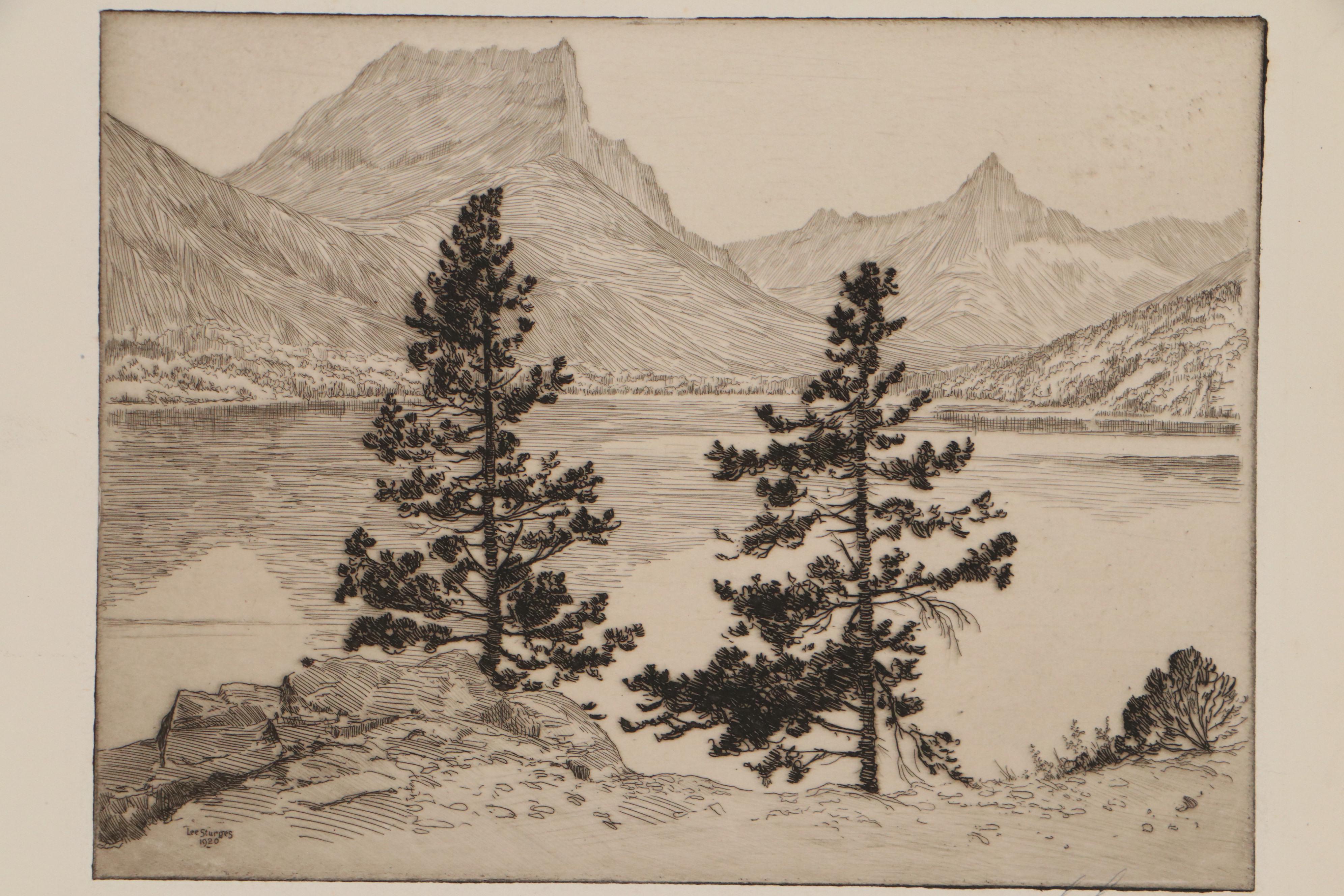 Lee Sturges Landscape Etchings of Mountains, Early 20th Century | EBTH