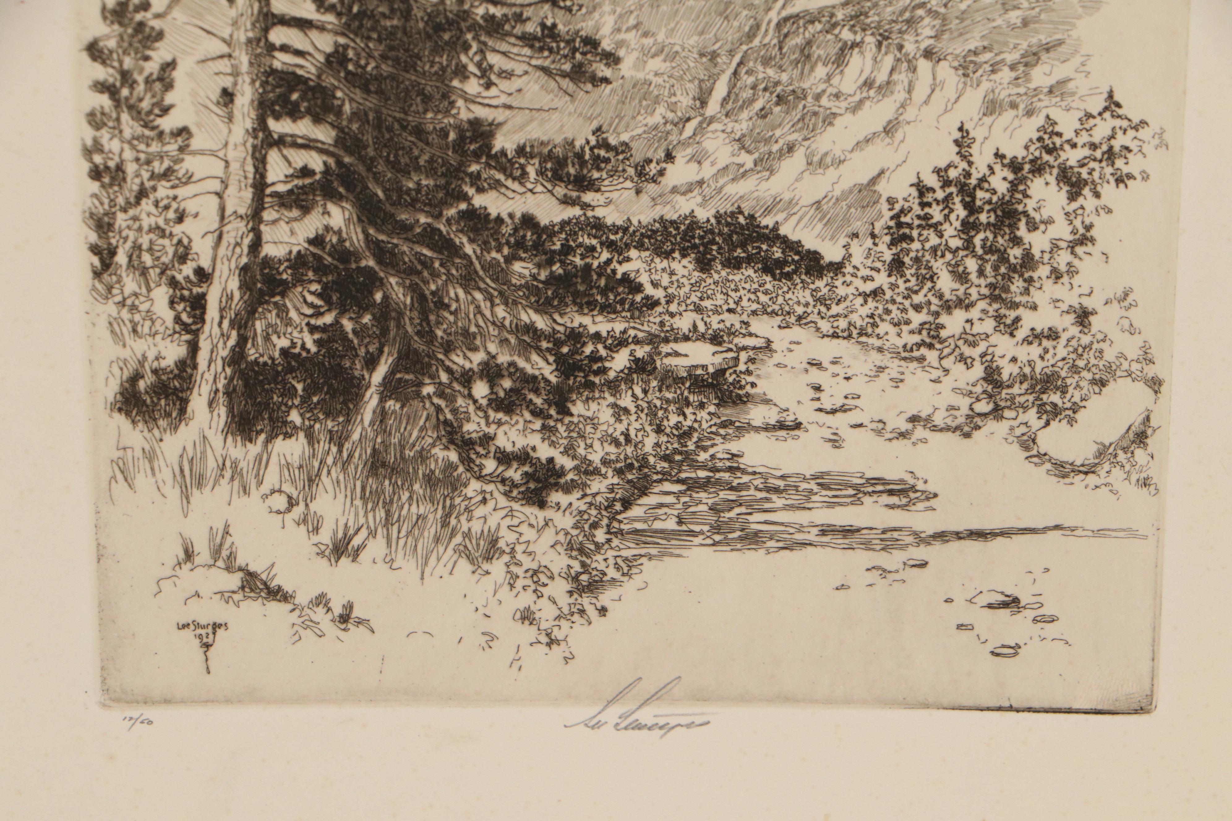 Lee Sturges Landscape Etchings of Mountains, Early 20th Century | EBTH