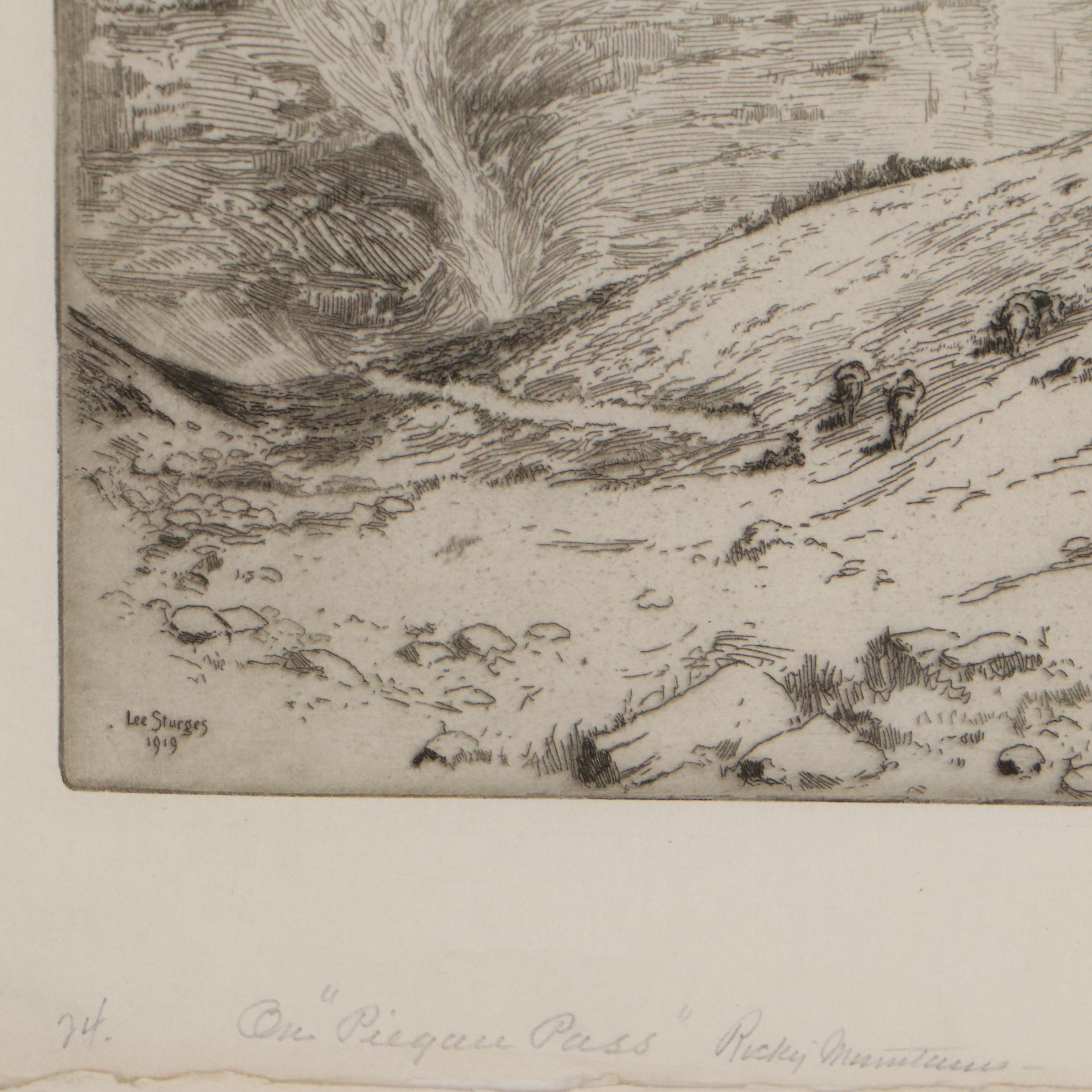 Lee Sturges Mountain Landscape Etchings, Circa 1920 | EBTH