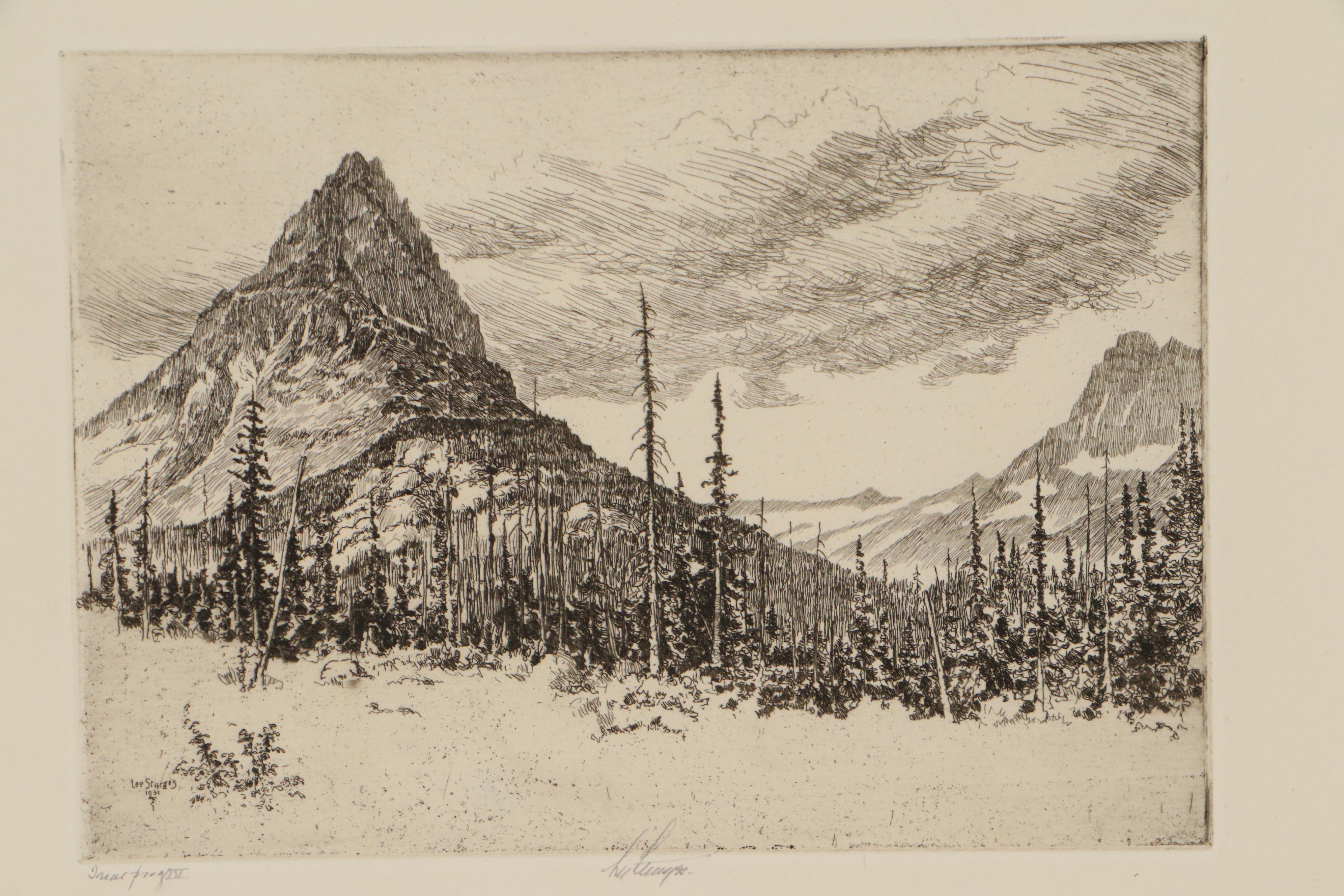 Lee Sturges Etchings Including "Mount Robson #1," 1930 | EBTH