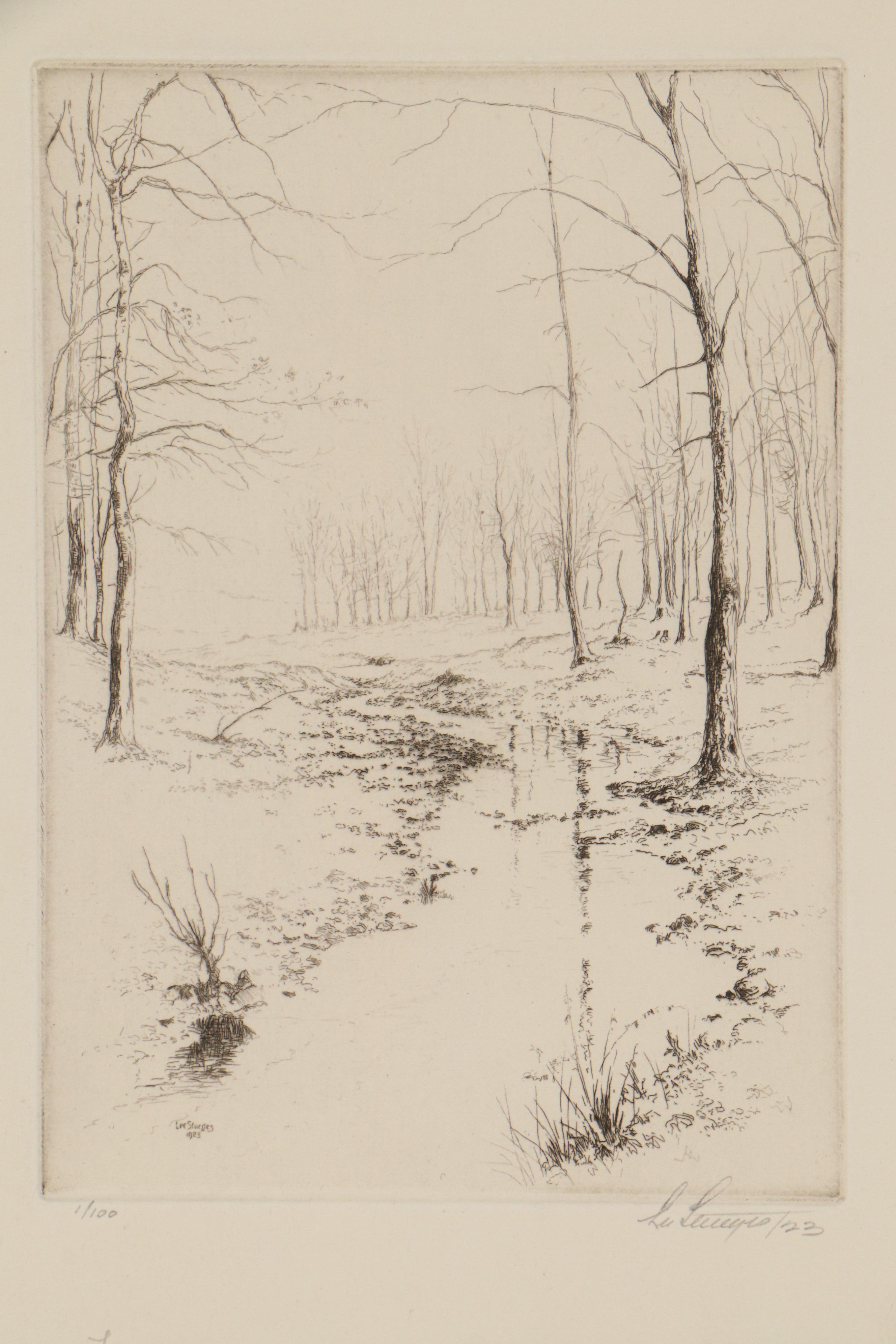 Lee Sturges Landscape Etchings Including "Where the Creek Begins" | EBTH