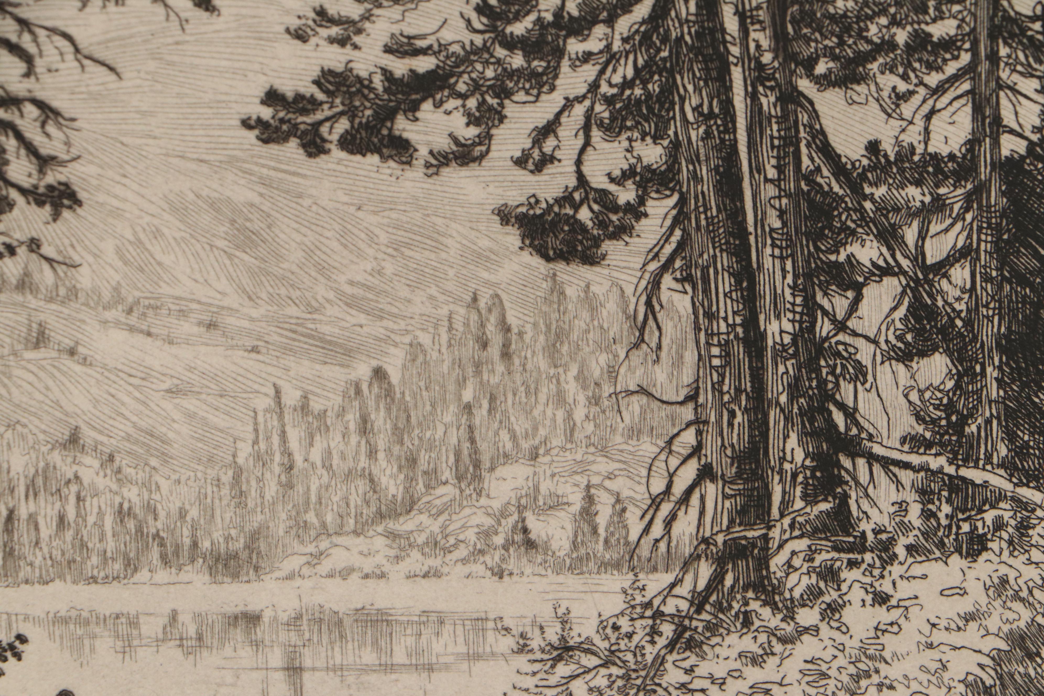 Lee Sturges Etching "A Mountain Lake (Lake McDermott, Rocky Mountains ...