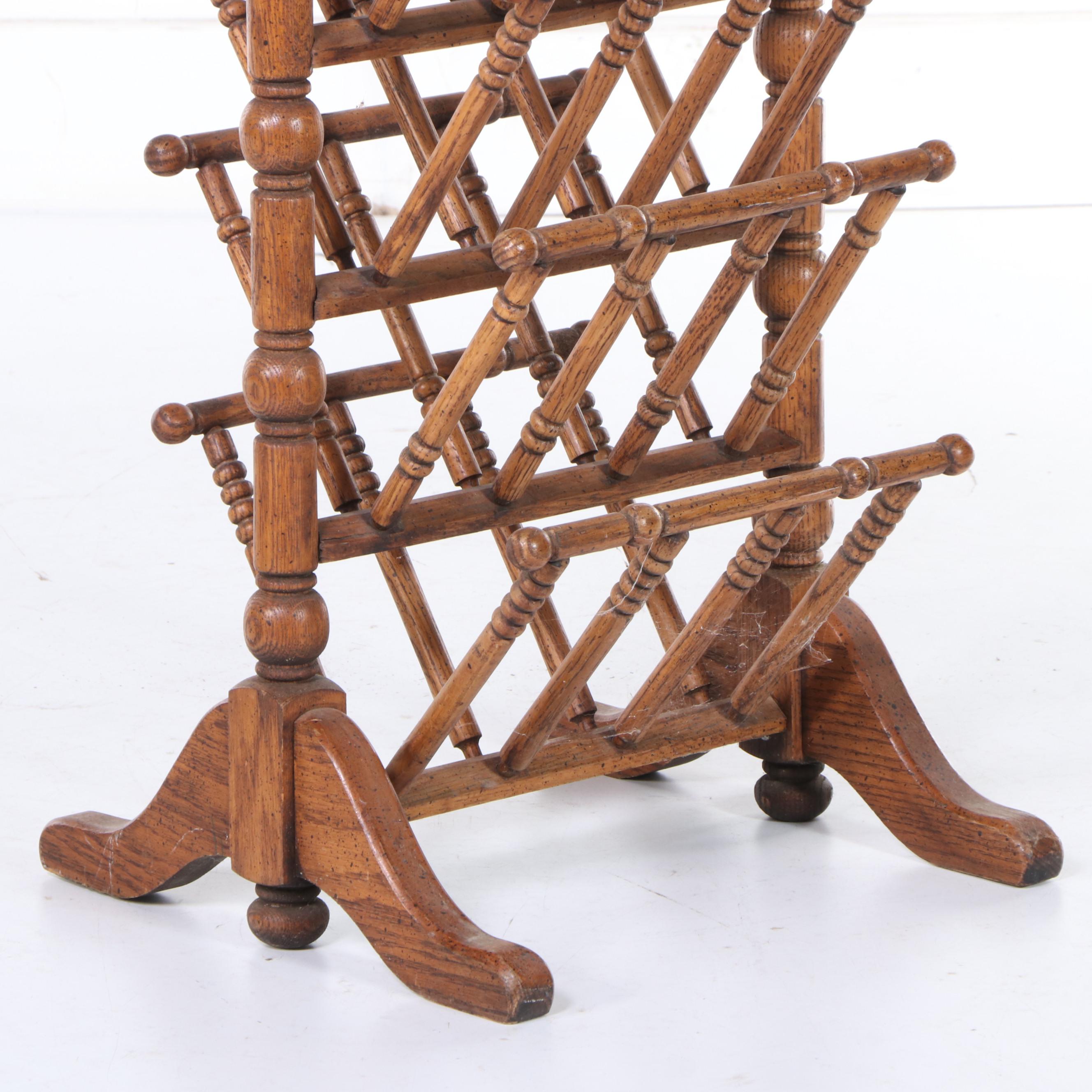 Victorian Oak Four-Tier Magazine Rack, Late 19th Century | EBTH