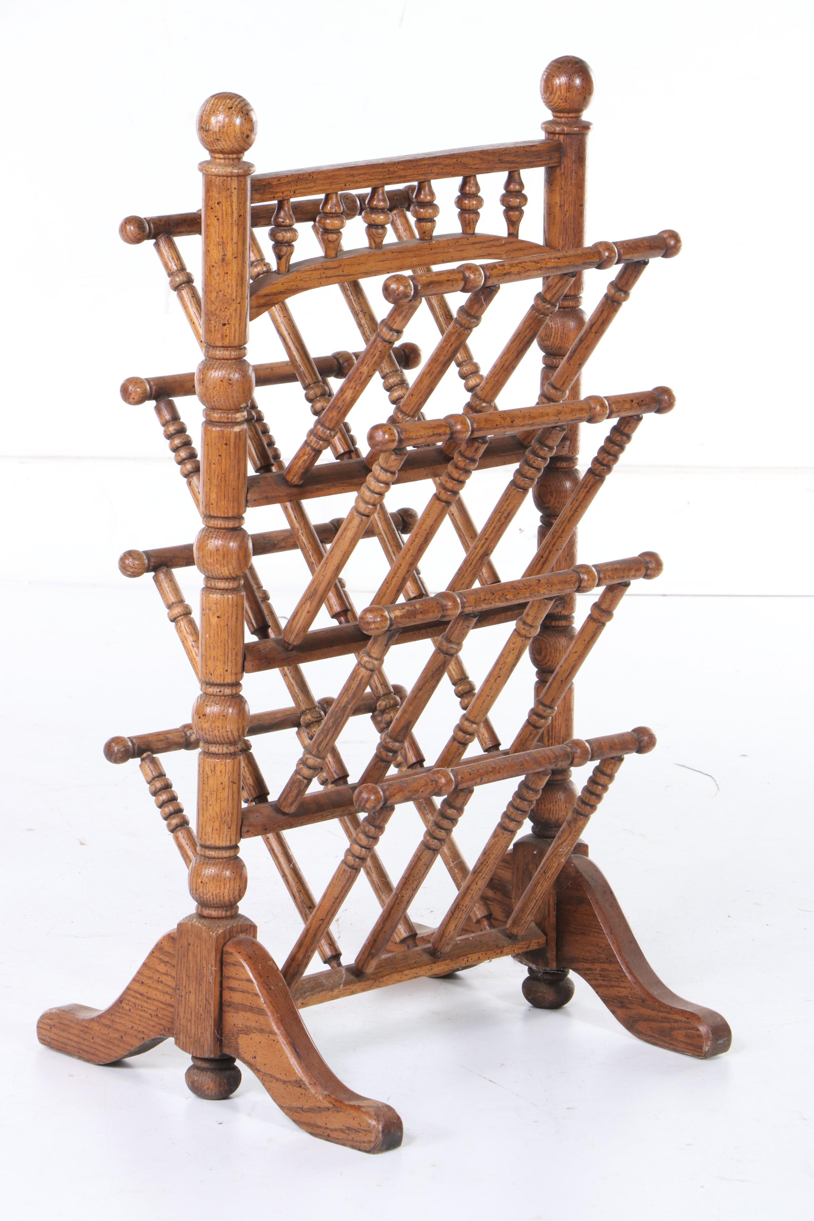Victorian Oak Four-Tier Magazine Rack, Late 19th Century | EBTH