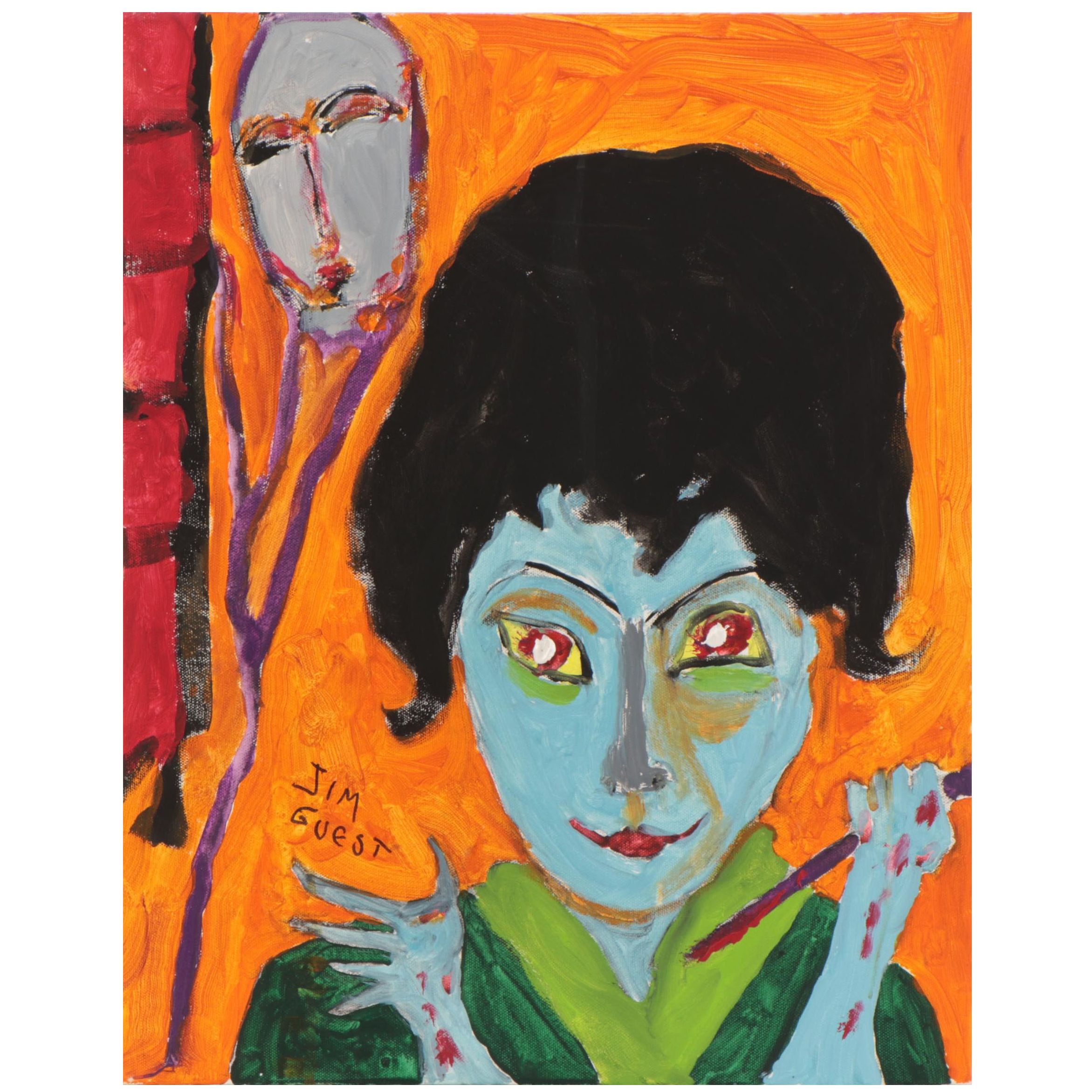 Jim Guest Figural Acrylic Painting | EBTH