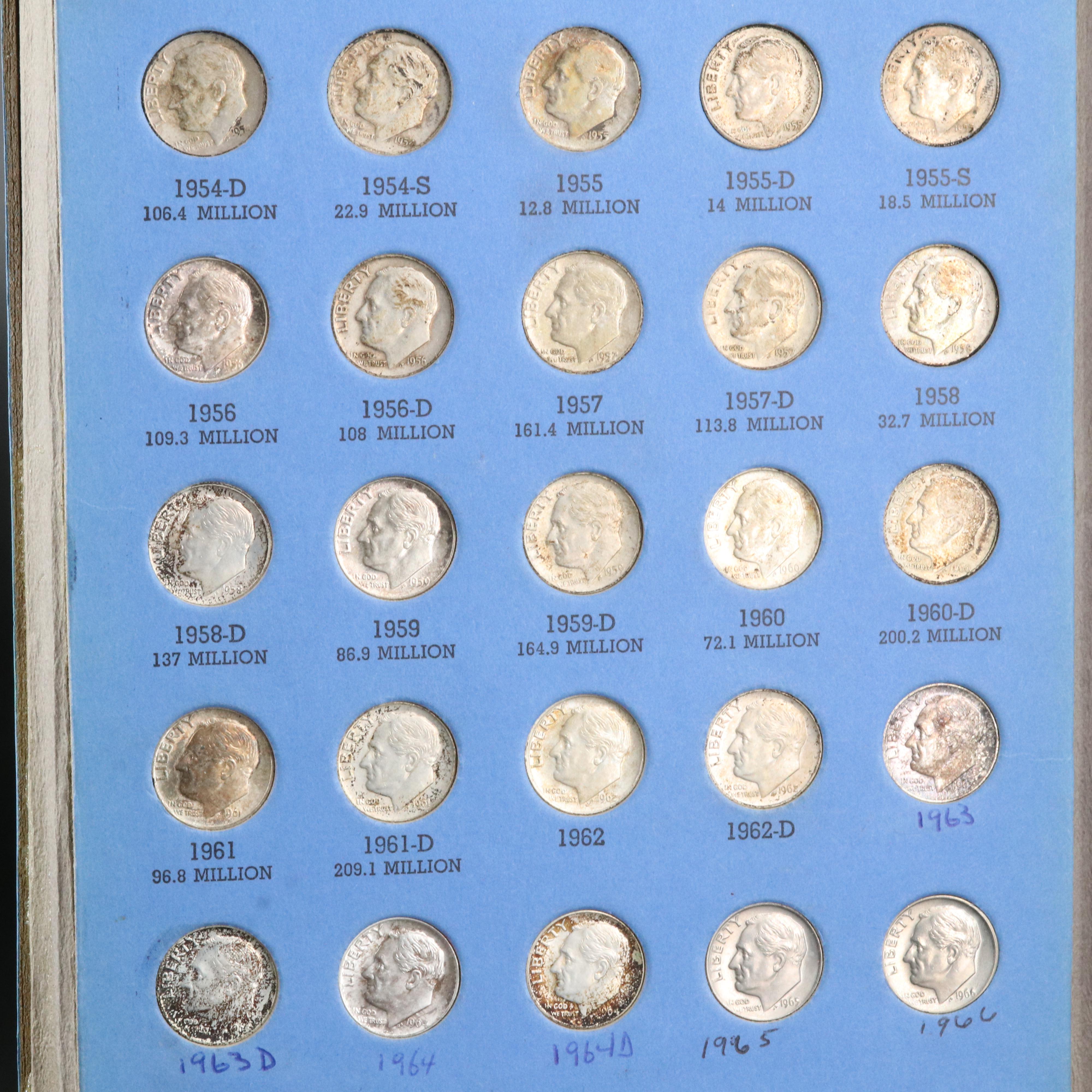 Roosevelt Dime Collection from 1946-1965 | EBTH