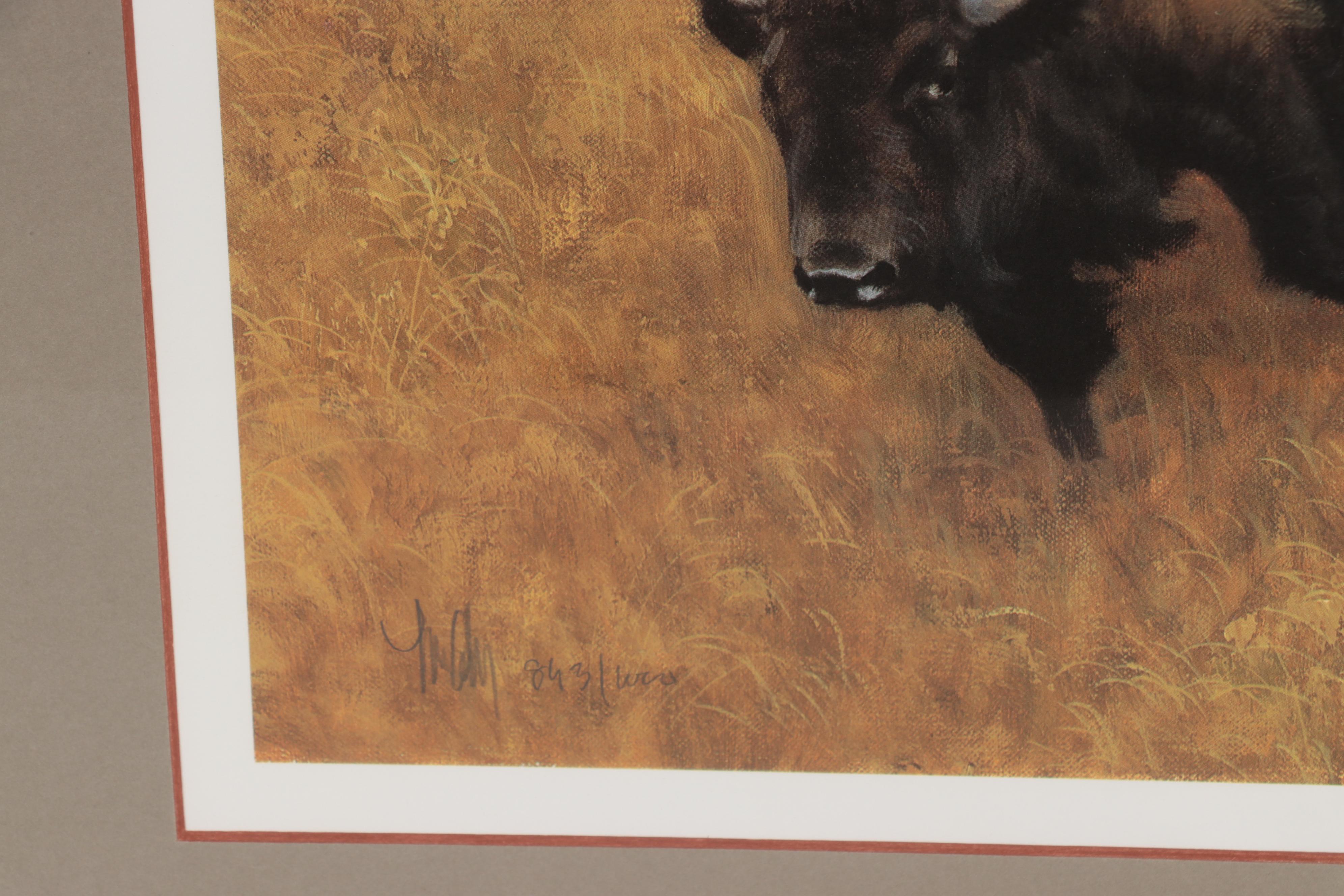 Frank McCarthy Offset Lithograph of Native American Hunting Buffalo | EBTH