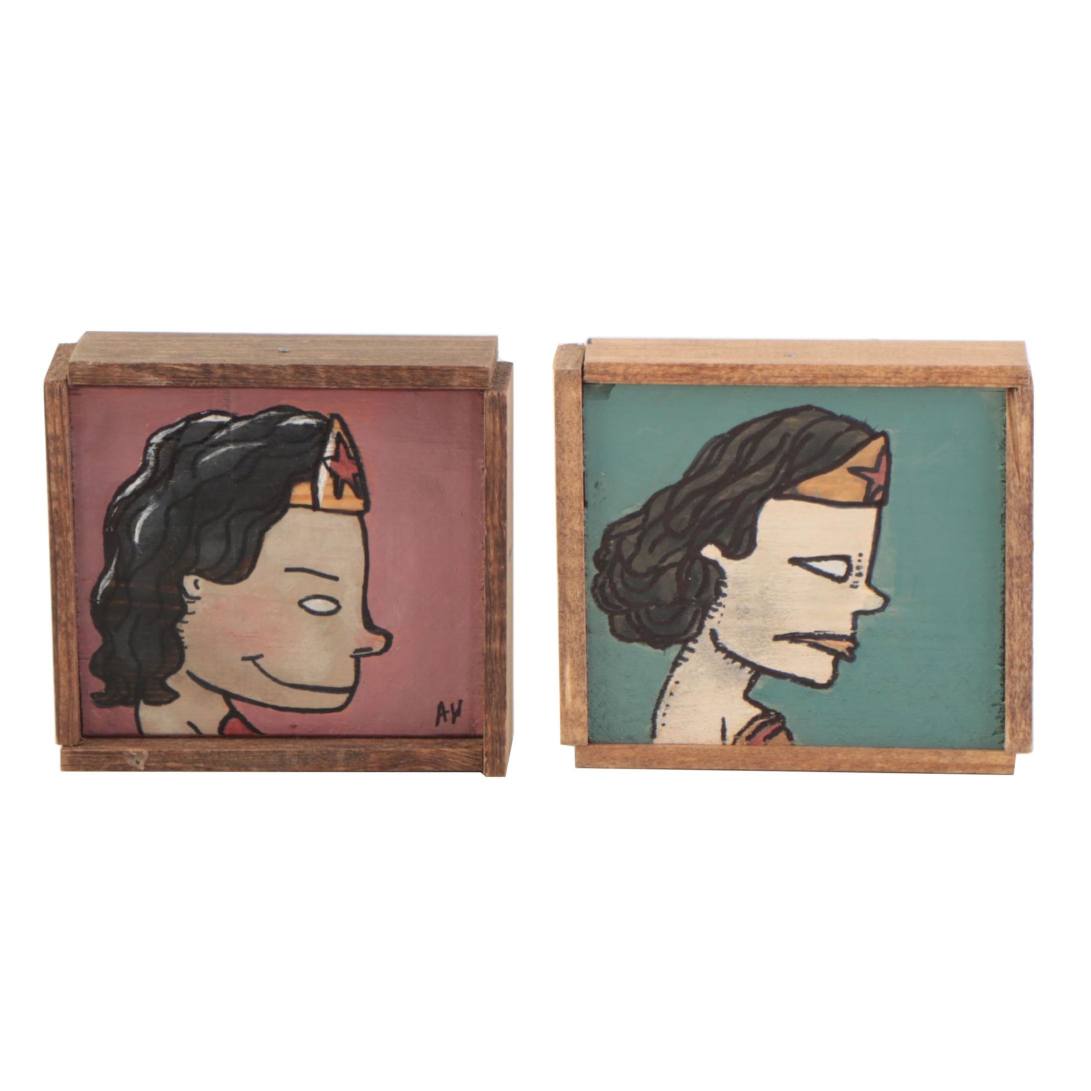 Aaron Wooten Mixed Media Paintings of Wonder Woman, 21st Century | EBTH