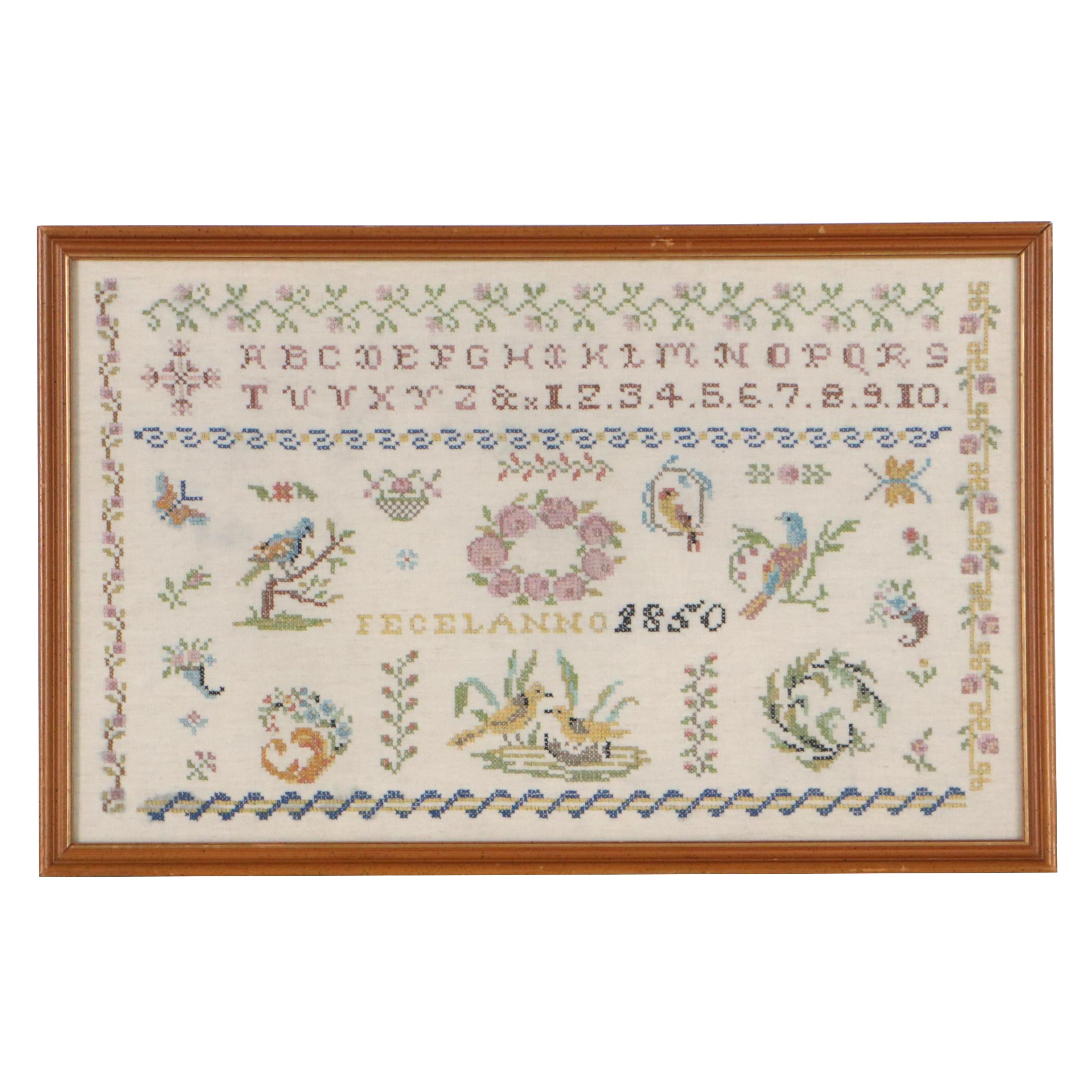 Cross-Stitch Alphabet Sampler, 1850 | EBTH
