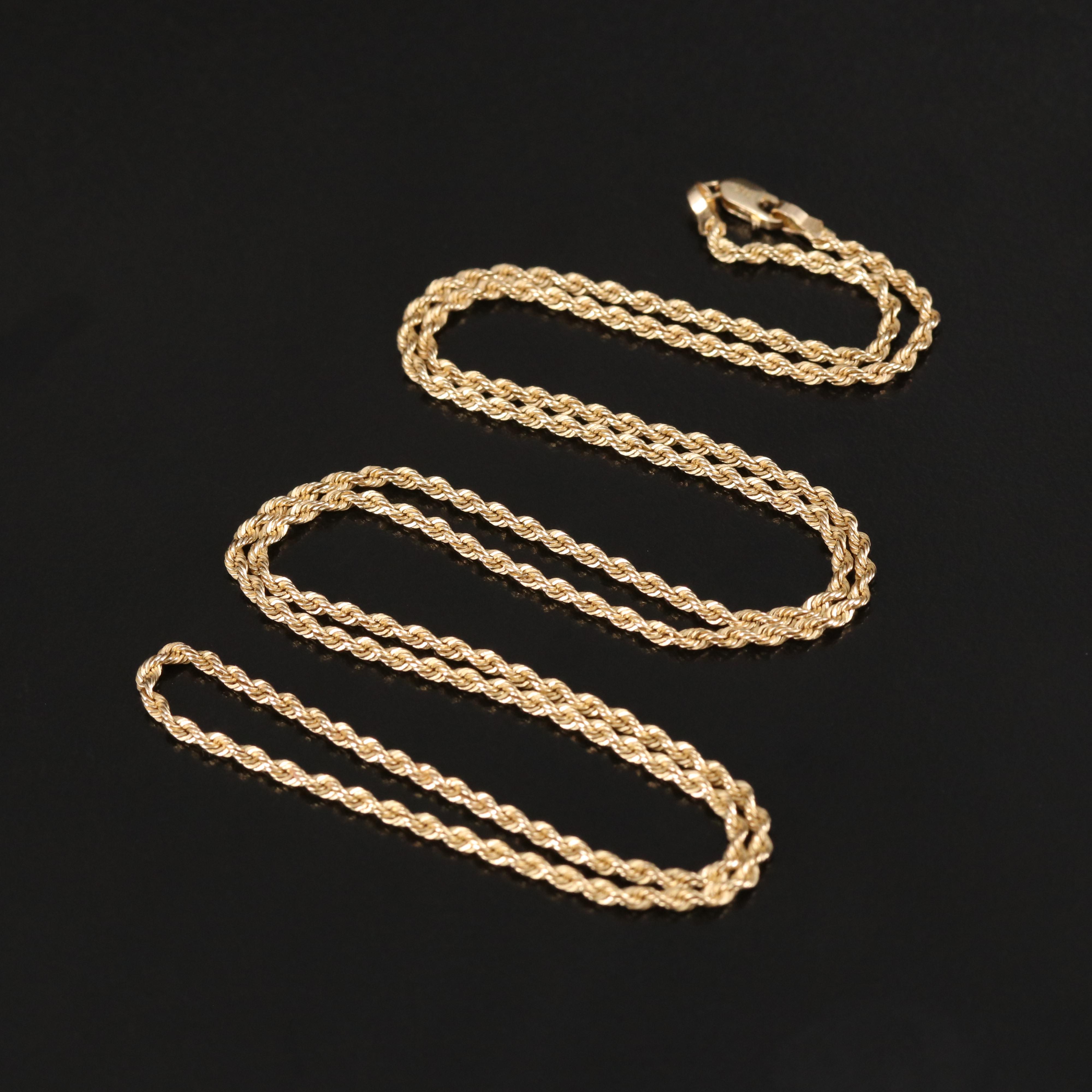 14K Rope Chain Necklace | EBTH