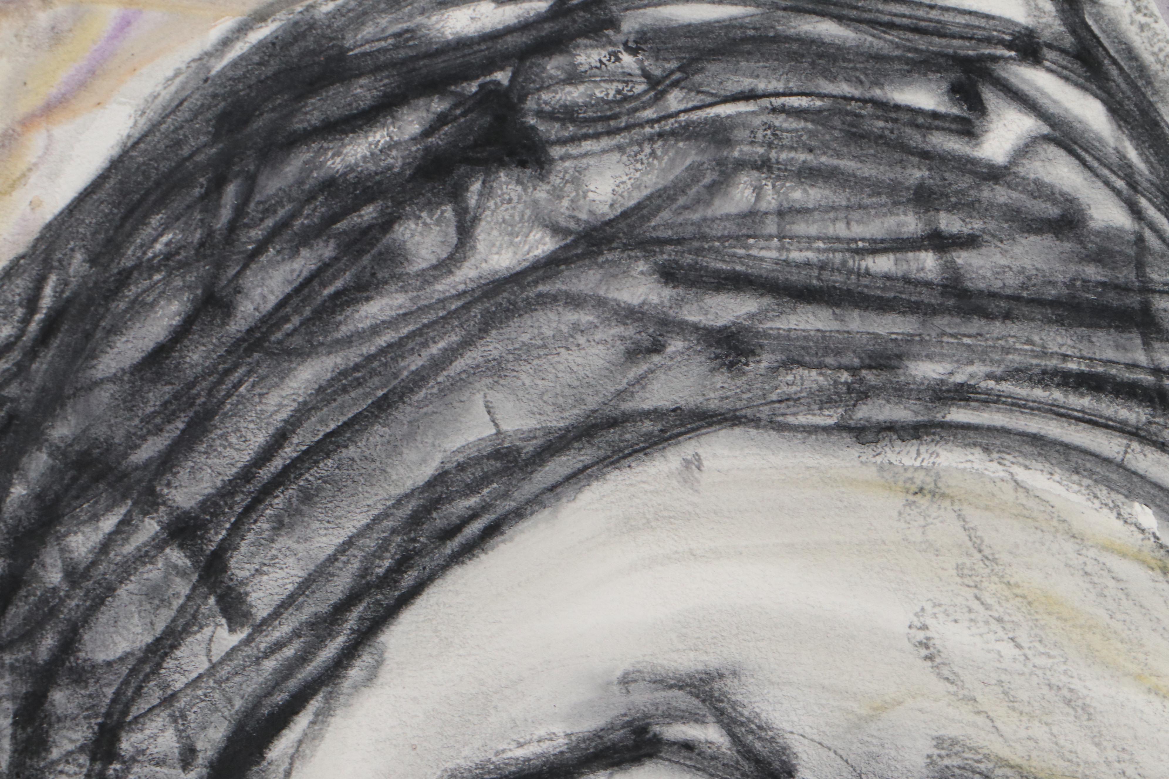 Jim Guest Abstract Portrait Mixed Media Drawing | EBTH