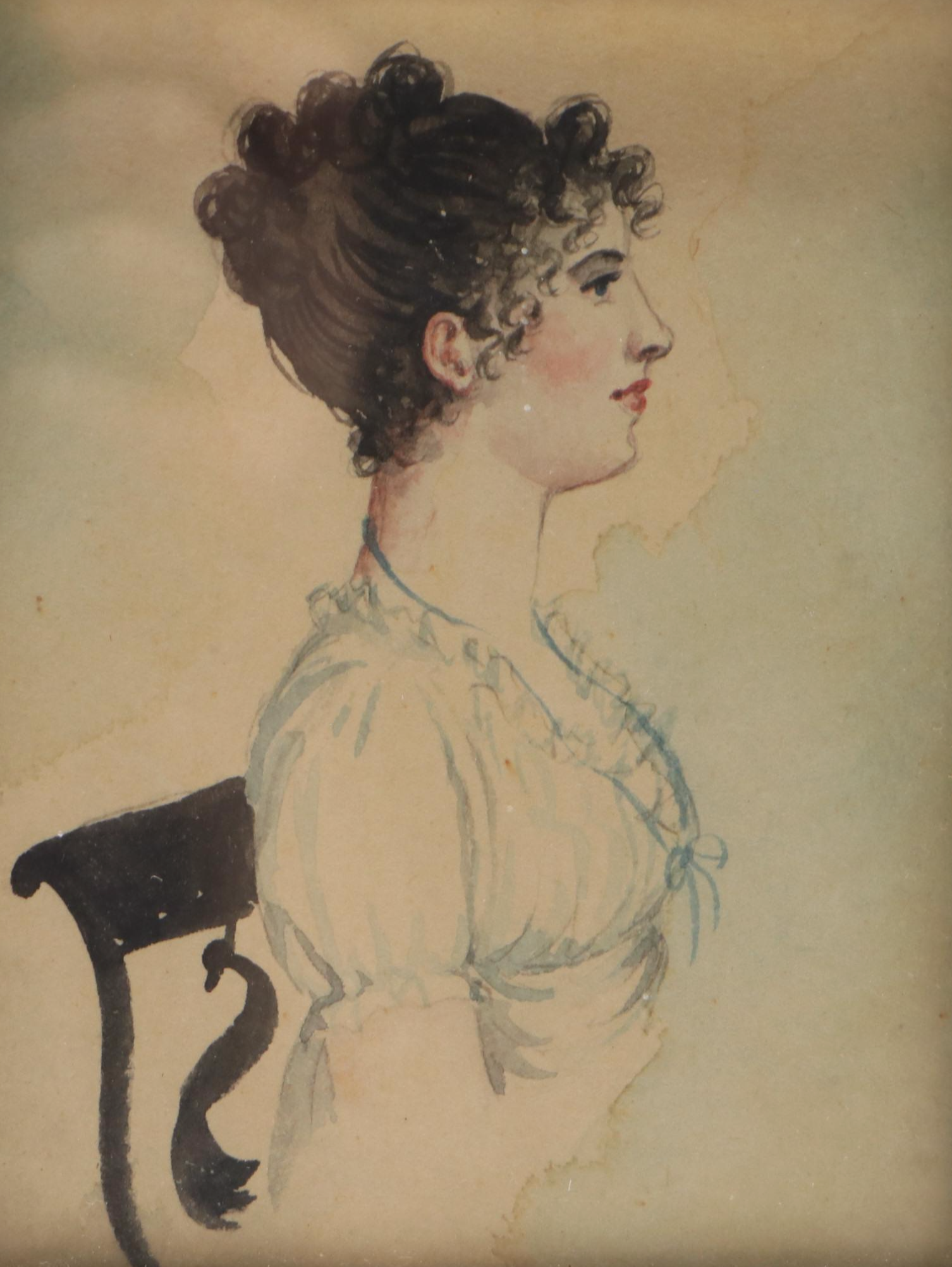 Borghese Profile Portrait Watercolor Paintings of Man and Woman | EBTH